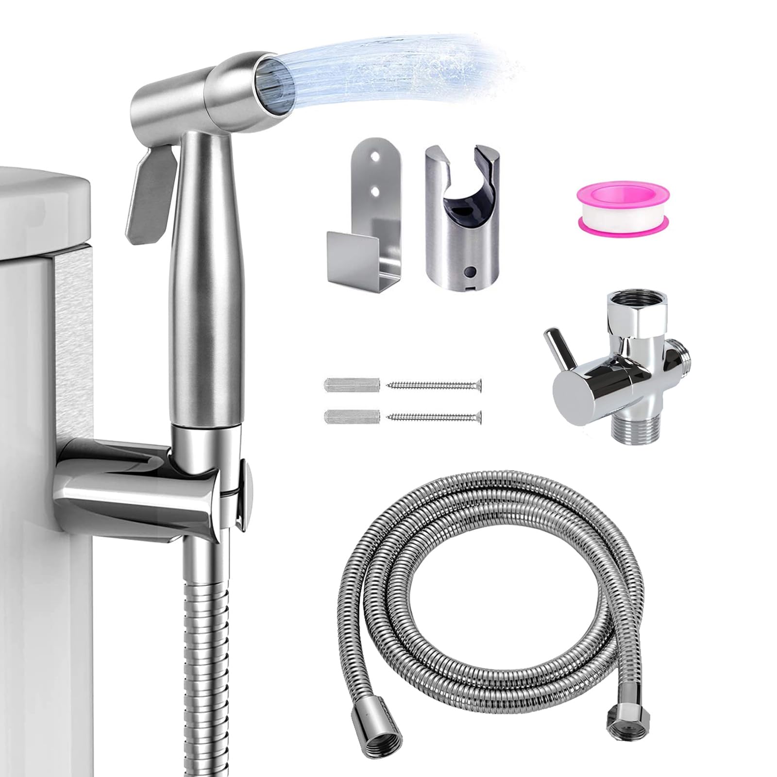 Handheld Bidet Sprayer Kit-Stainless Steel Douche Muslim Shower Spray ...