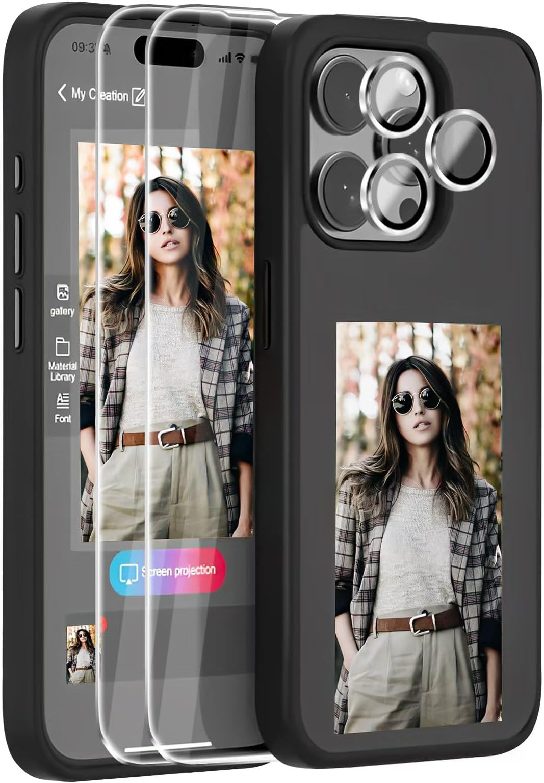 Amazon.com: KSOPUERT Ink Screen Smart Phone Case Phone Body Protective ...