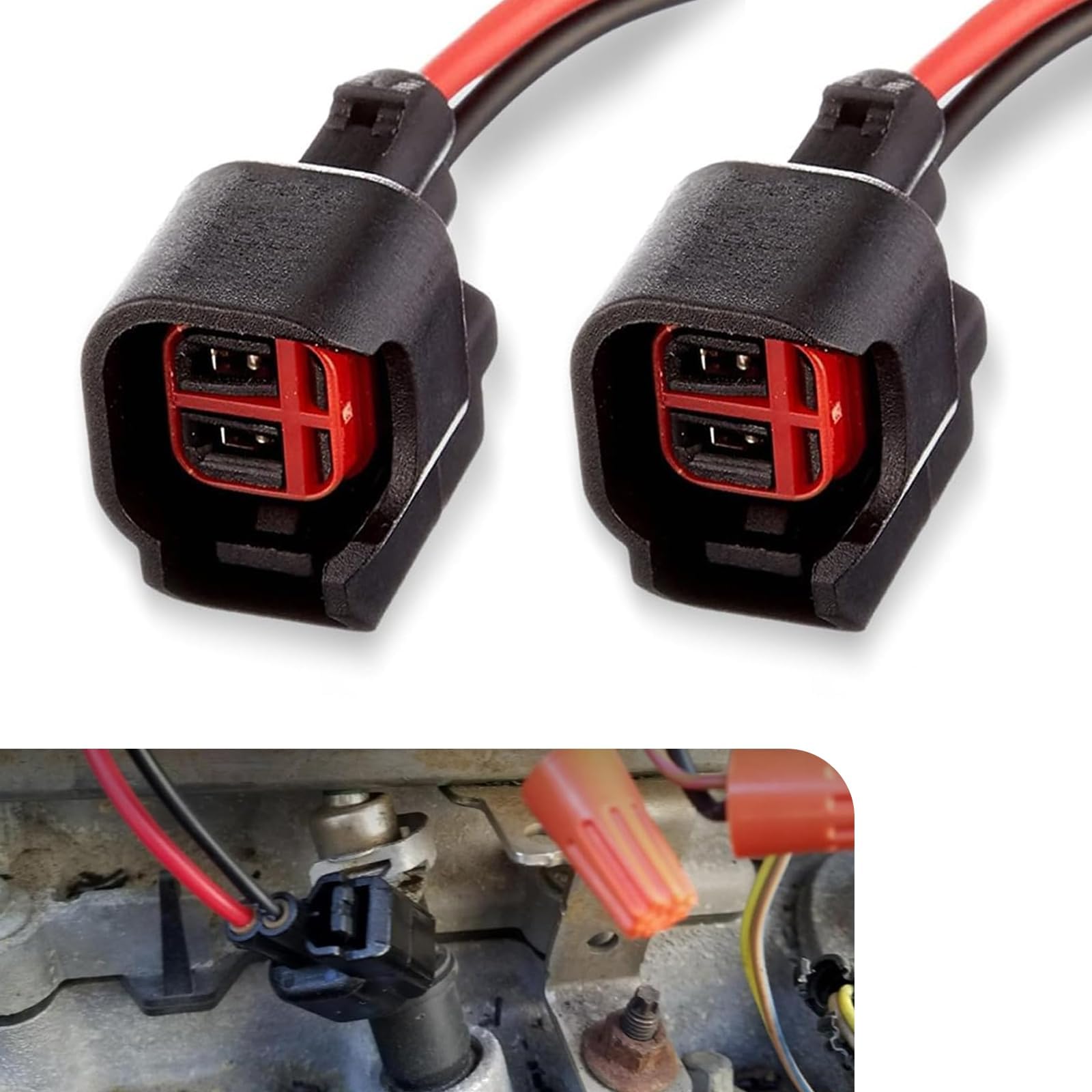 Amazon.com: Yumfugu 2 PCS EV6 EV14 Car Injector Connector Plug Wire ...