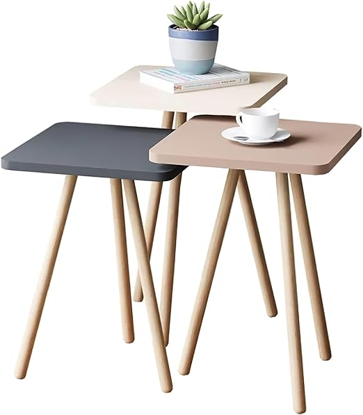 Amazon.com: Square Nesting Coffee Table Set of 3: Space Saver ...