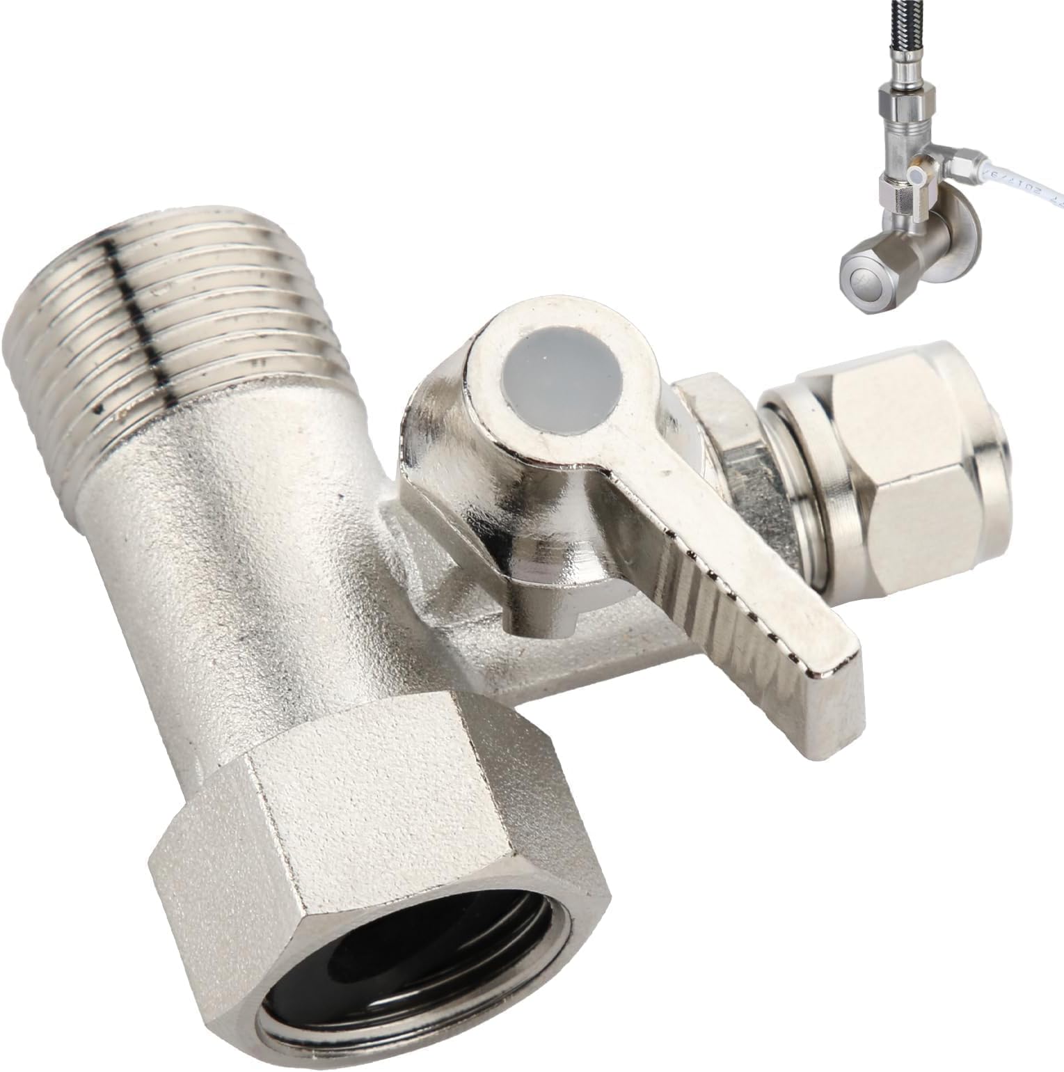 T-Stück 3/8" Zoll IG u. AG auf 1/4" John Guest Steckverbindung (6,35mm ...