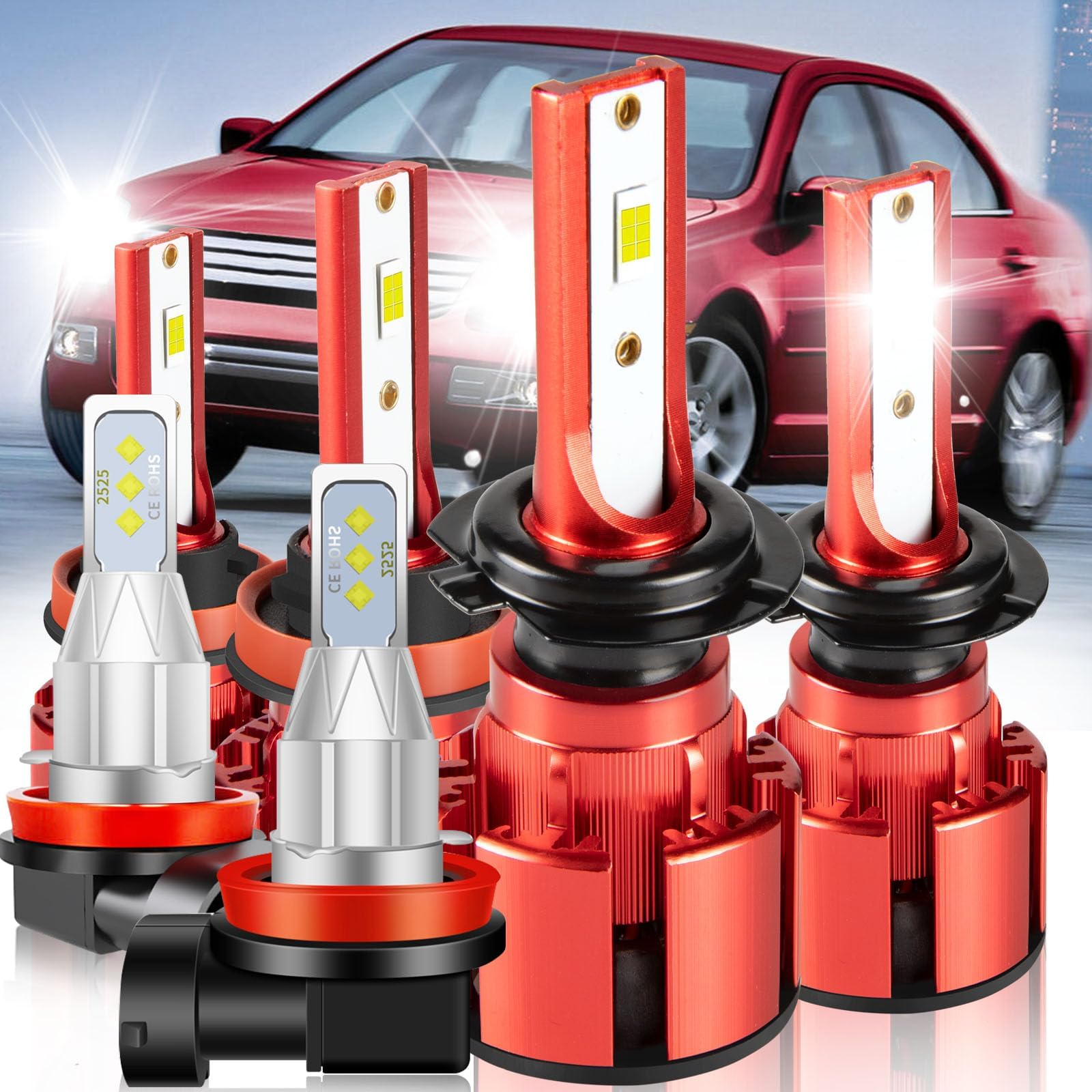 Amazon.com: FZPJJNB Fit for FORD FUSION (2006-2018) LED Bulbs, 4 Side ...