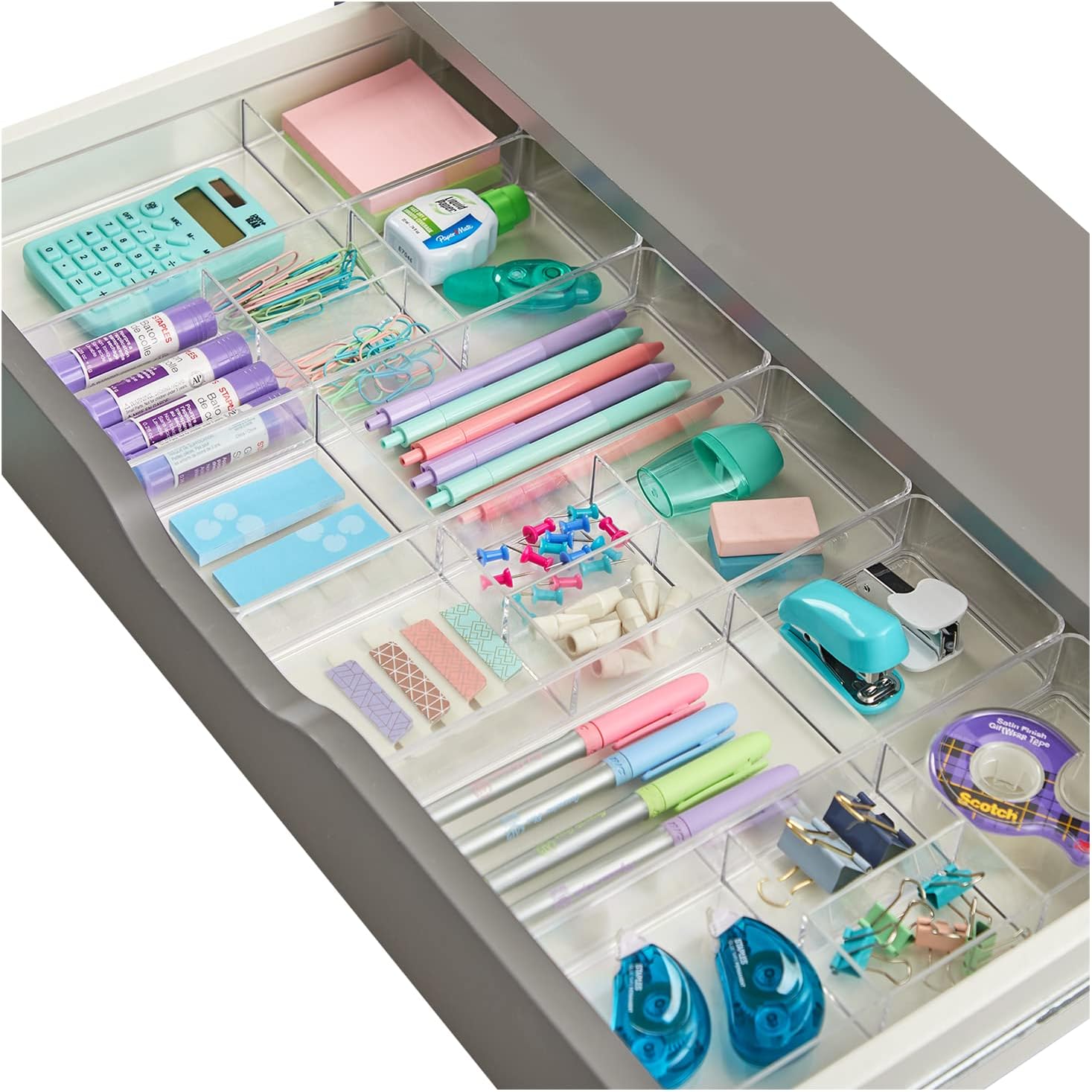 Amazon.com: STORi Remix 6 Piece Drawer Organizer Set | Clear | Makeup ...