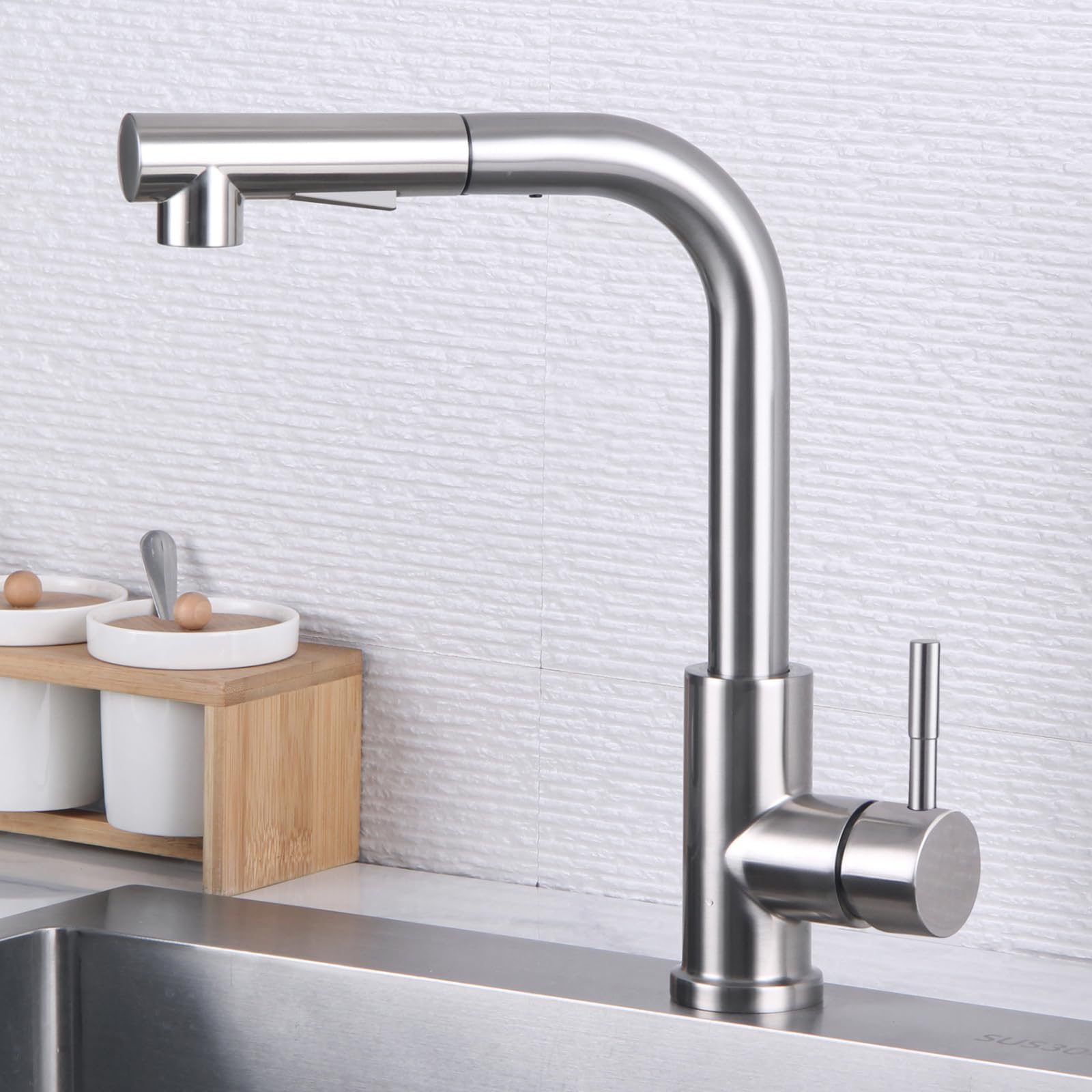 Cieex Kitchen Tap Extendible High Pressure Kitchen Tap 360° Rotatable ...