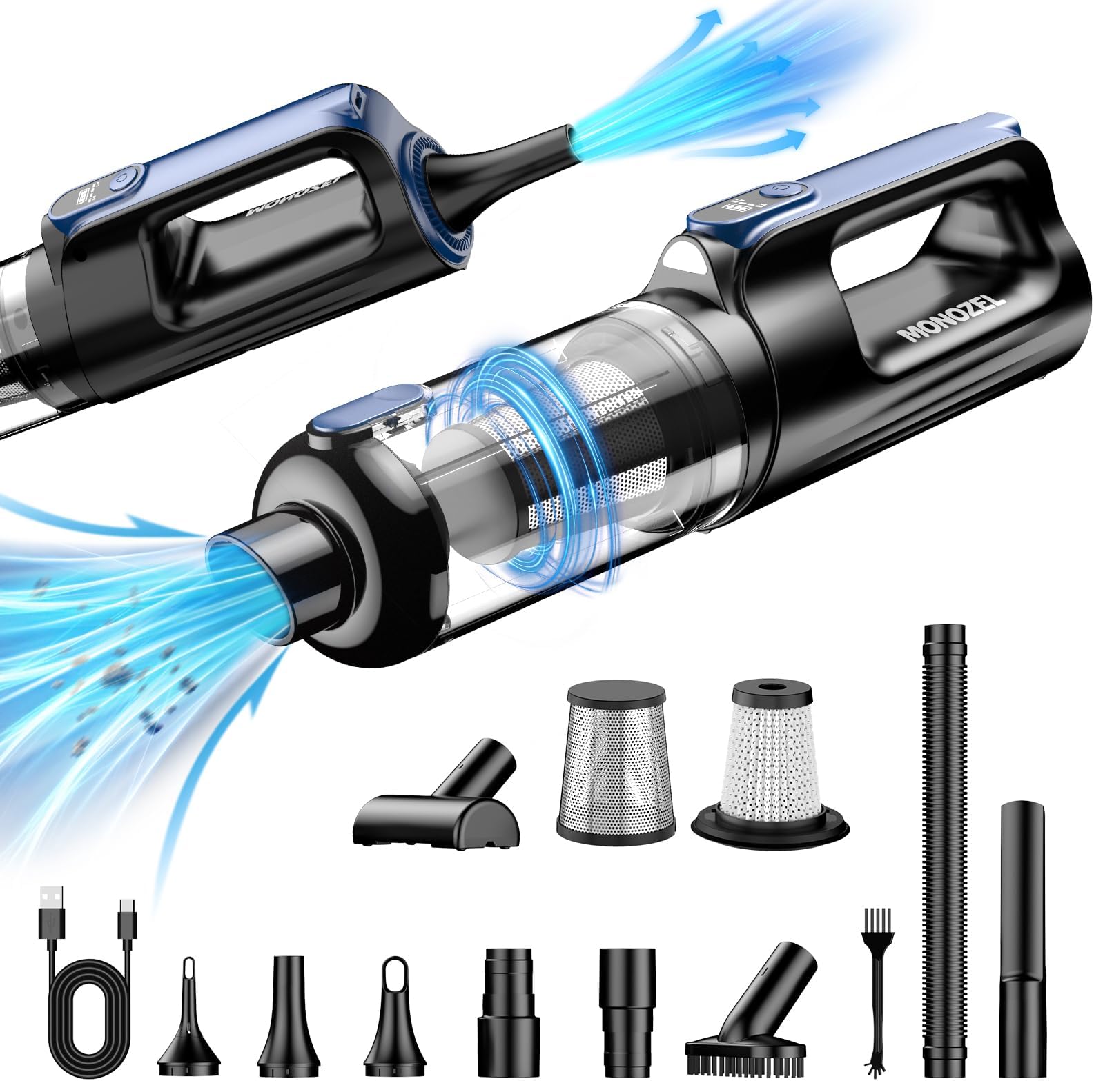 Amazon.com: Baseus Portable Cordless Car Vacuum, Wireless High Power ...