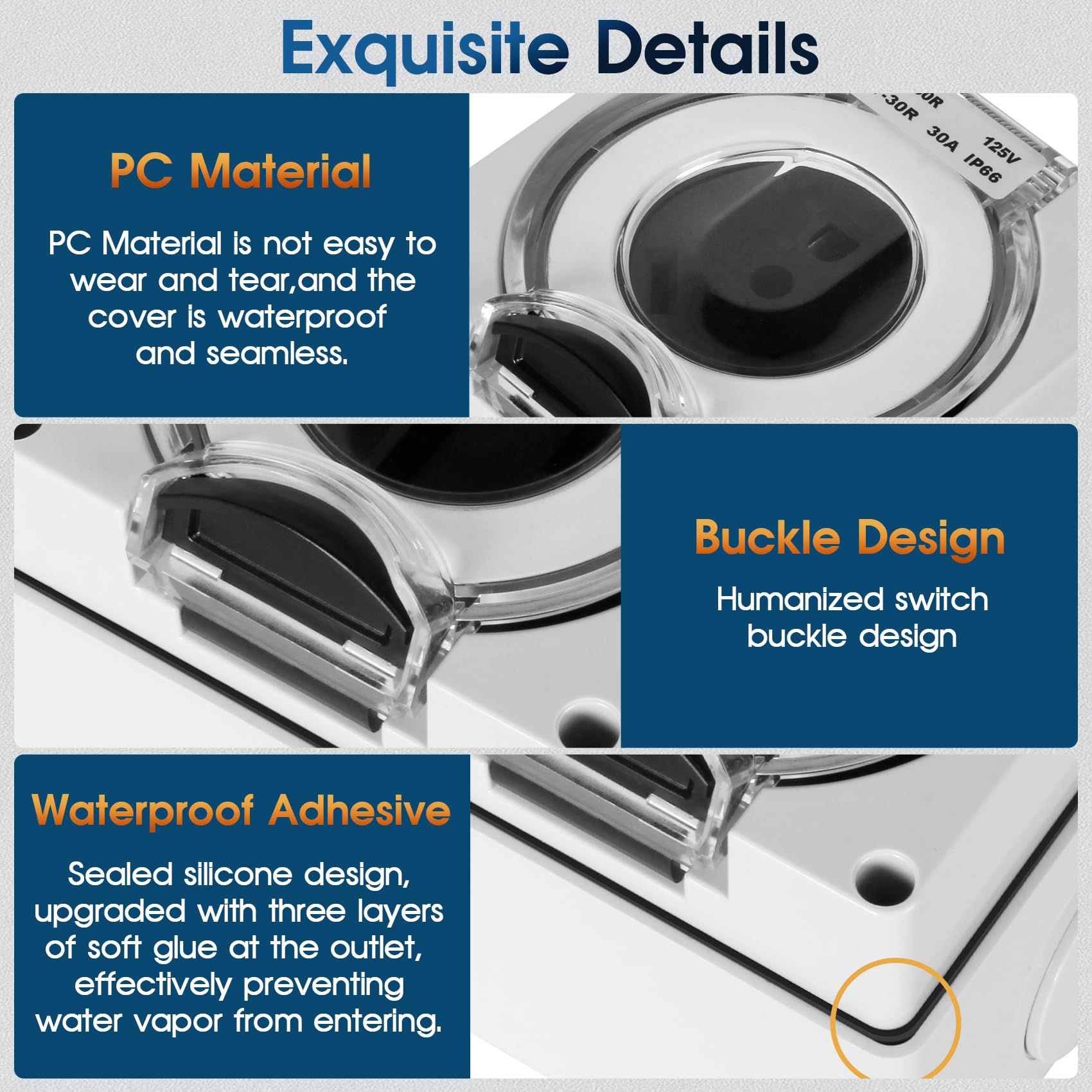 Snapklik.com : XINYIELE 30Amp RV Power Outlet Box,125Volt Outdoor ...