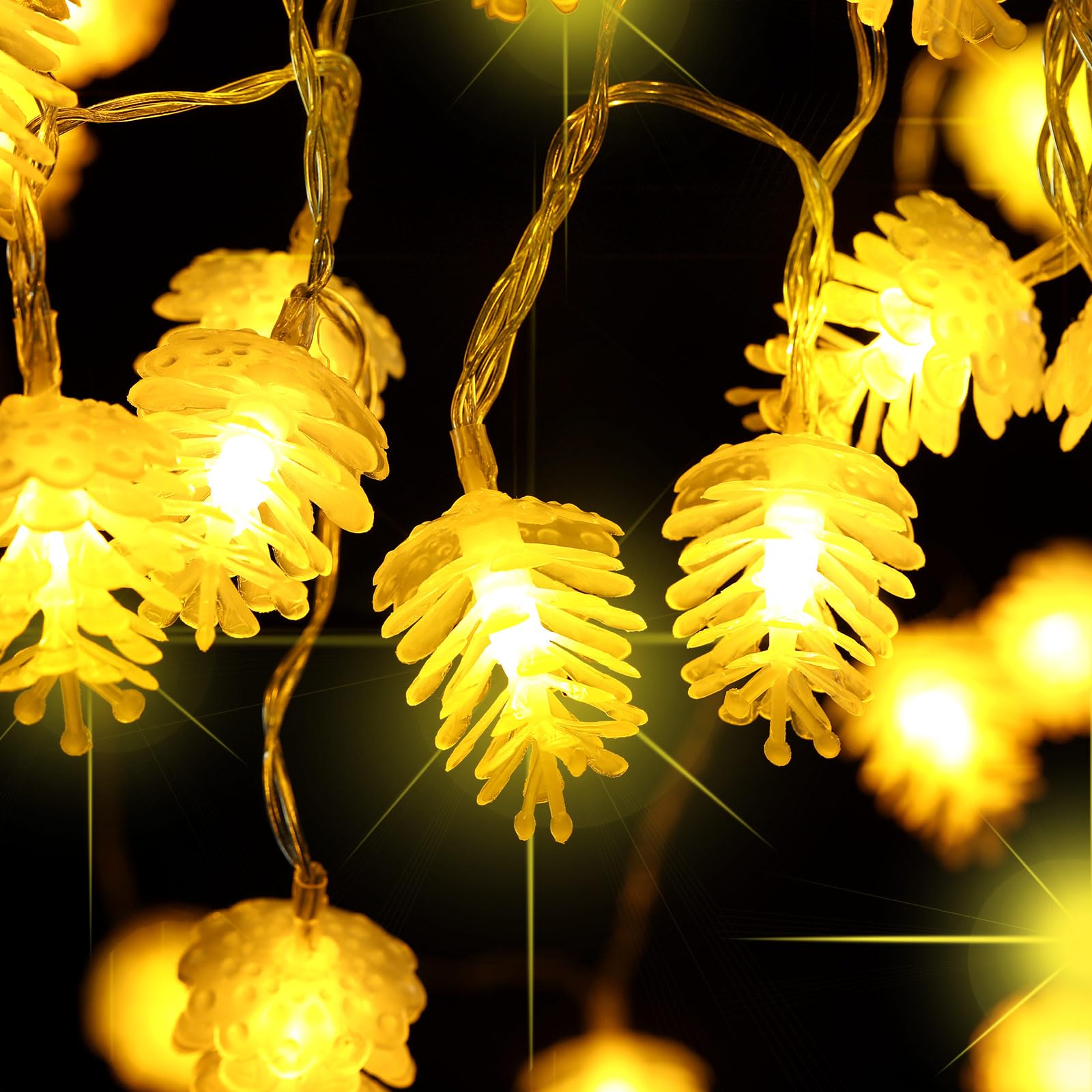 Bencailor 3 Pack Christmas Pine Cone String Lights Christmas Tree ...