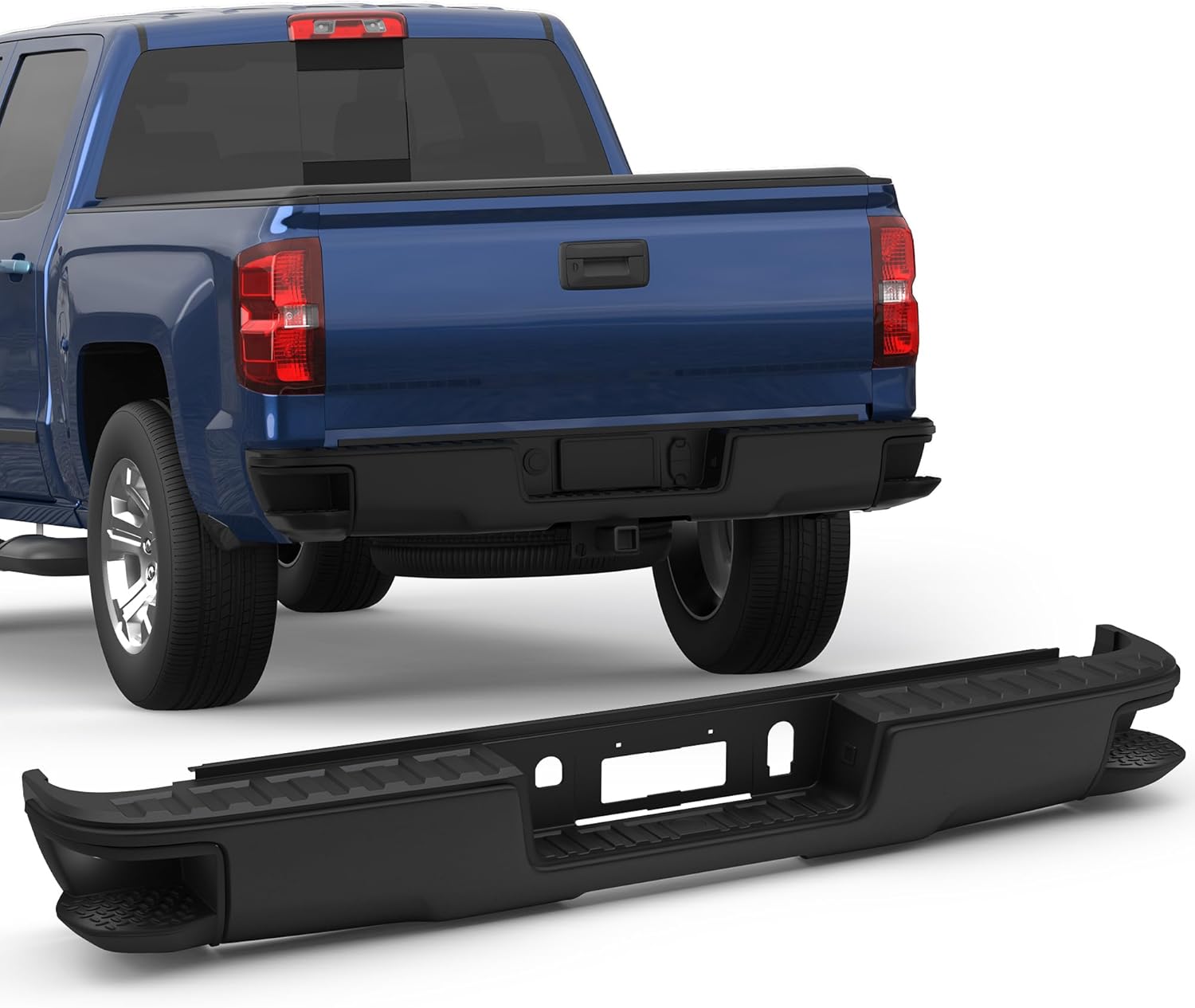 KUIPERAUTO Rear Step Bumper Assembly Compatible for 2014-2018 Chevrolet ...