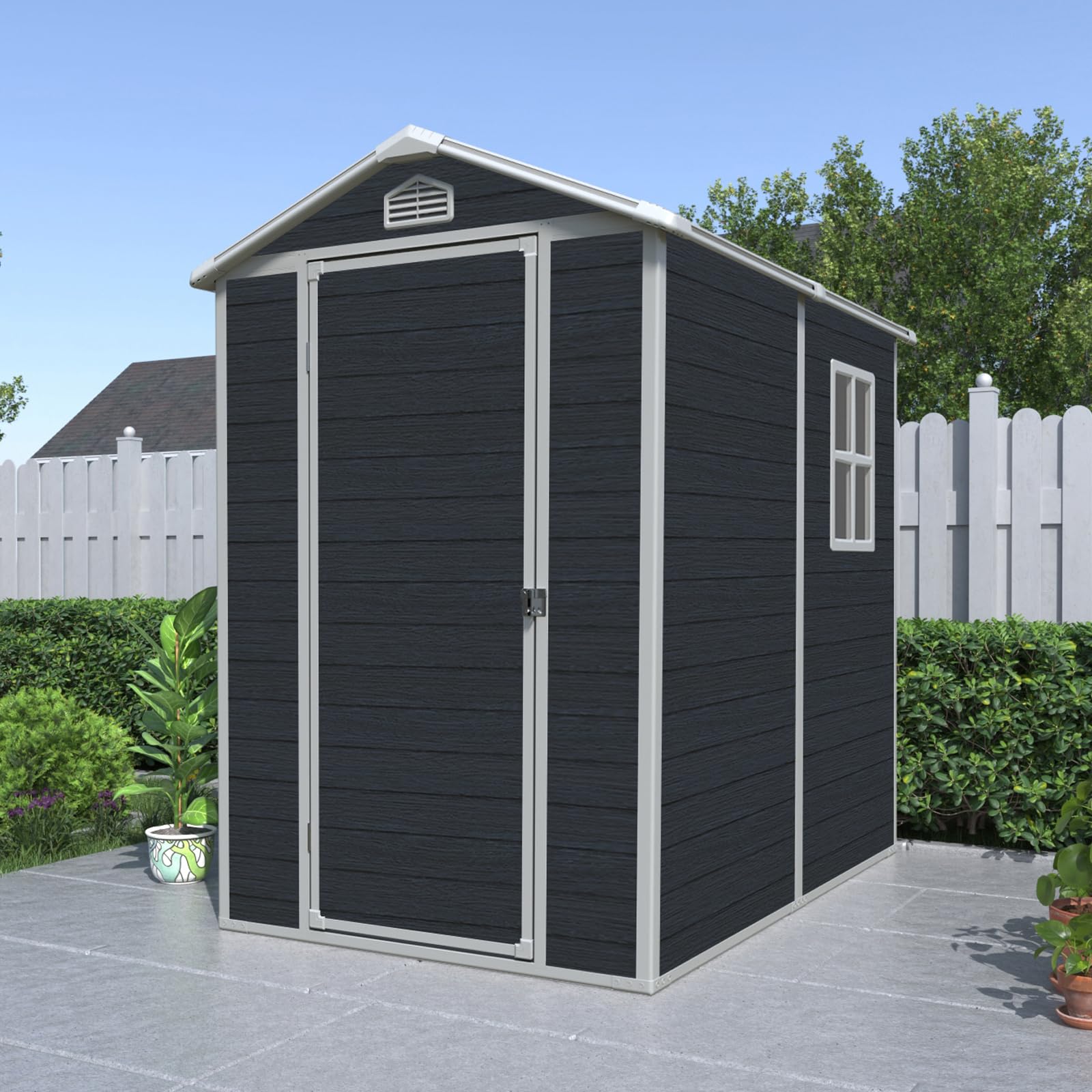 Snapklik.com : 4x6 FT Resin Outdoor Storage Shed Kit,Tool Cabinet w ...