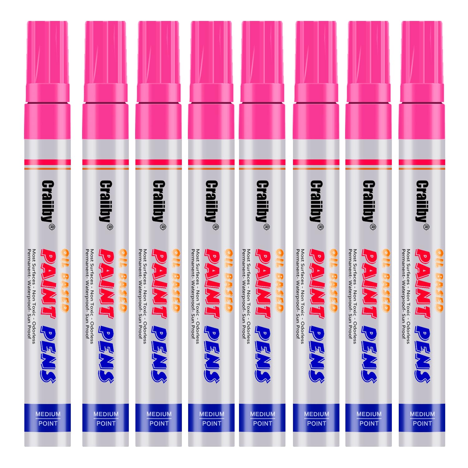 Amazon.com : Pink Paint Markers, 8 Pack Oil-Based Waterproof Quick Dry ...
