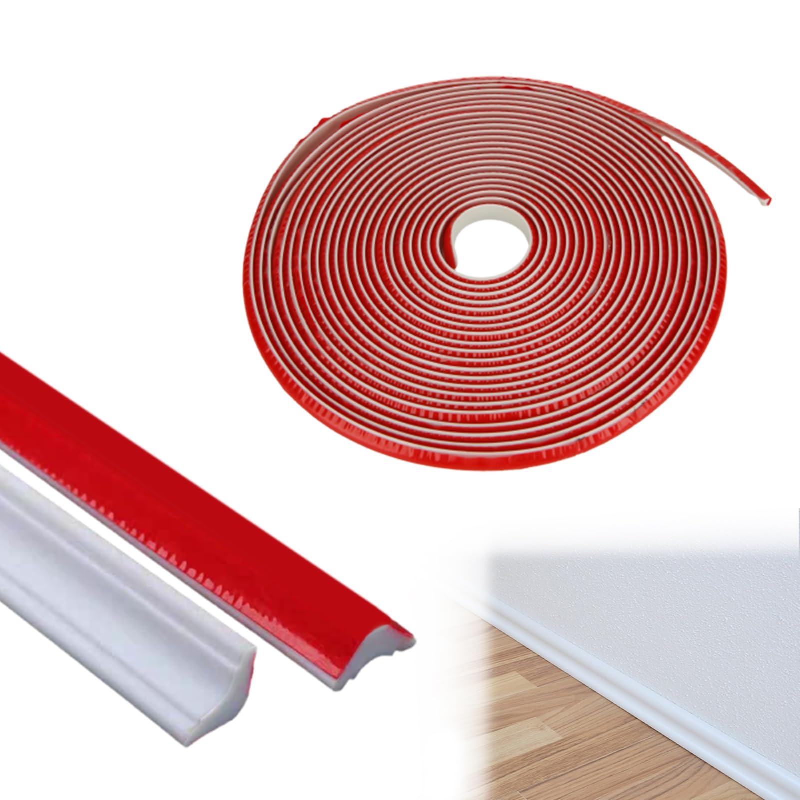Oungy TPE Quadrant Trim, 10M Self Adhesive Caulk Edging Strip, 12 x 9mm ...