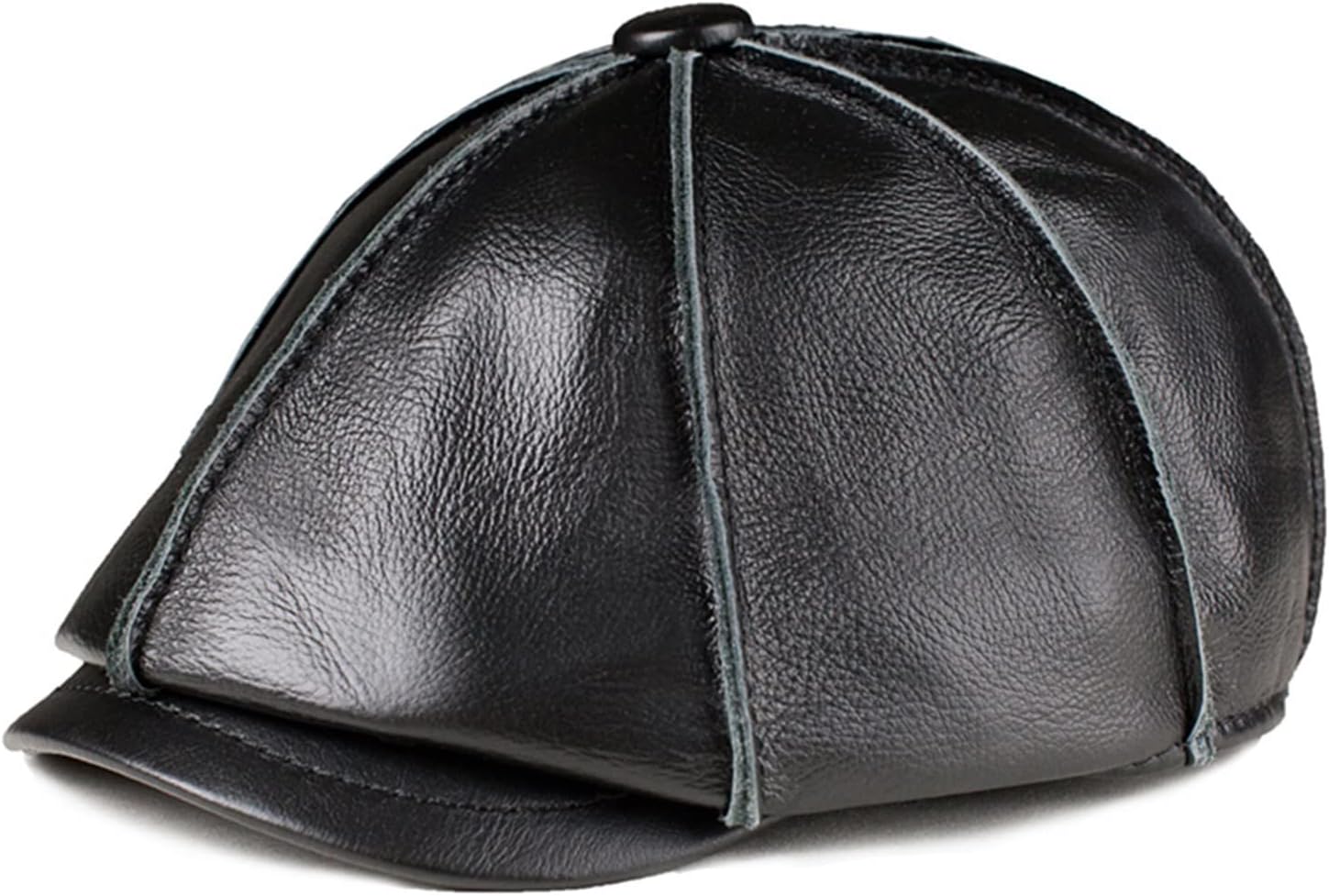 Men Newsboy Cap Octagonal Hat Dark Brown Vintage Mens Berets Flat ...