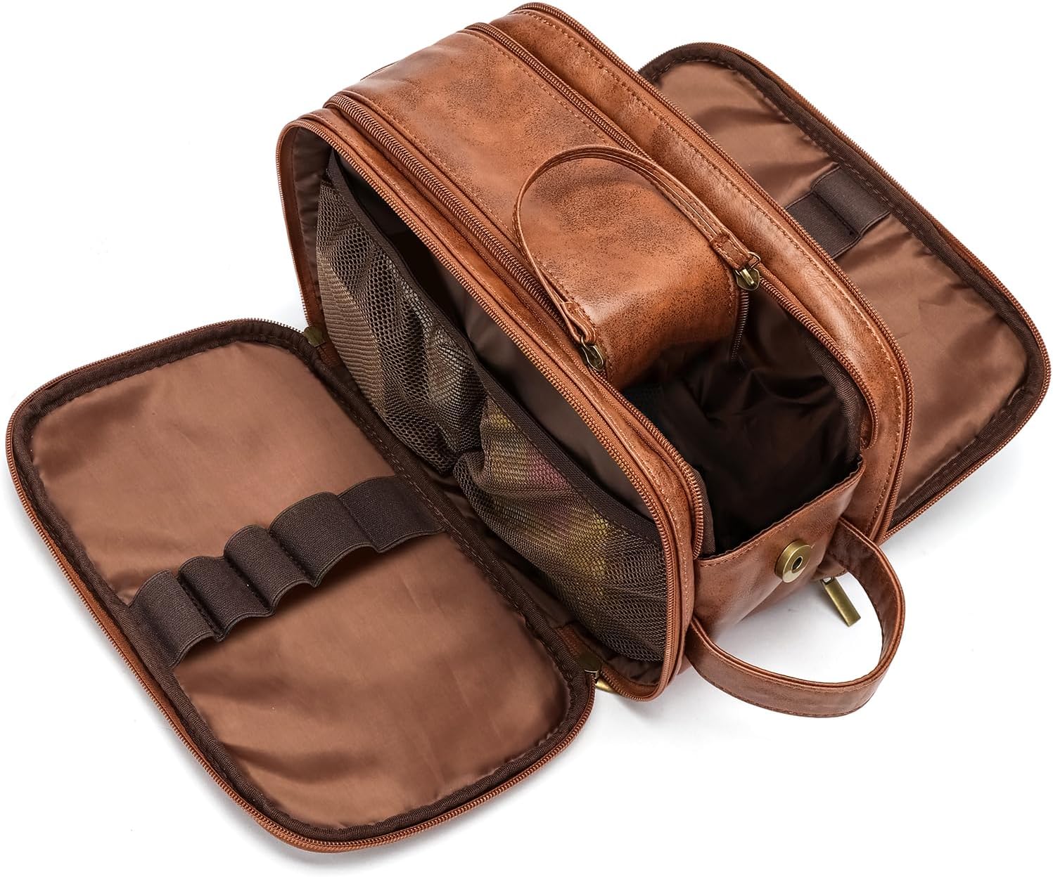 Amazon.com: Laripwit Travel Toiletry Bag for Men Large PU Leather ...