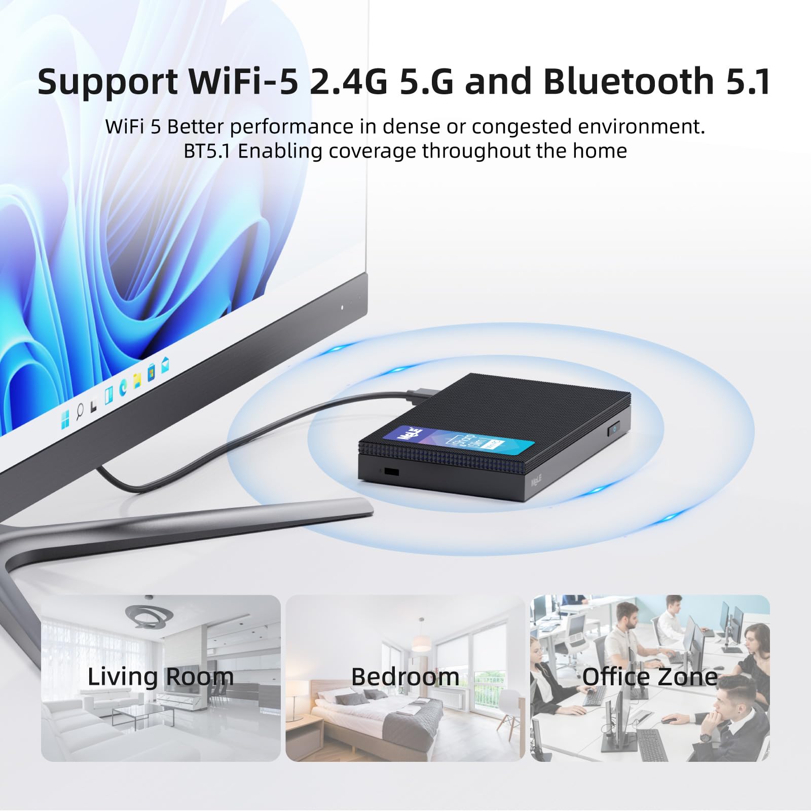 Snapklik.com : Quieter3C Fanless Mini PC N5105 8GB 128GB Small Desktop ...