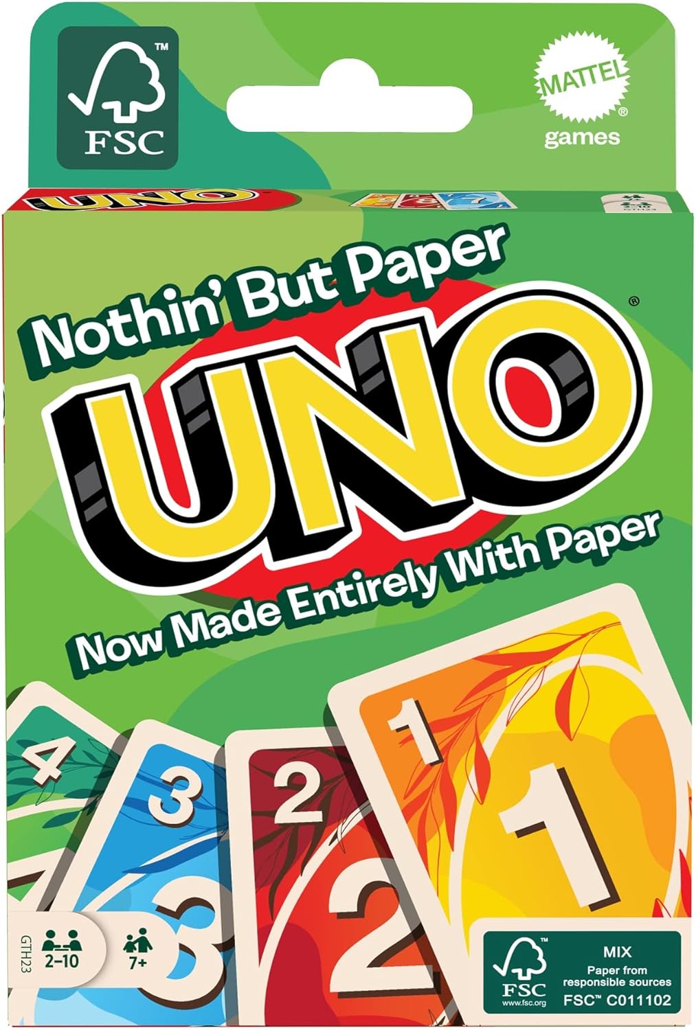 Amazon.com: UNO Nothin’ But Paper Family Card Game with 112 Cards ...
