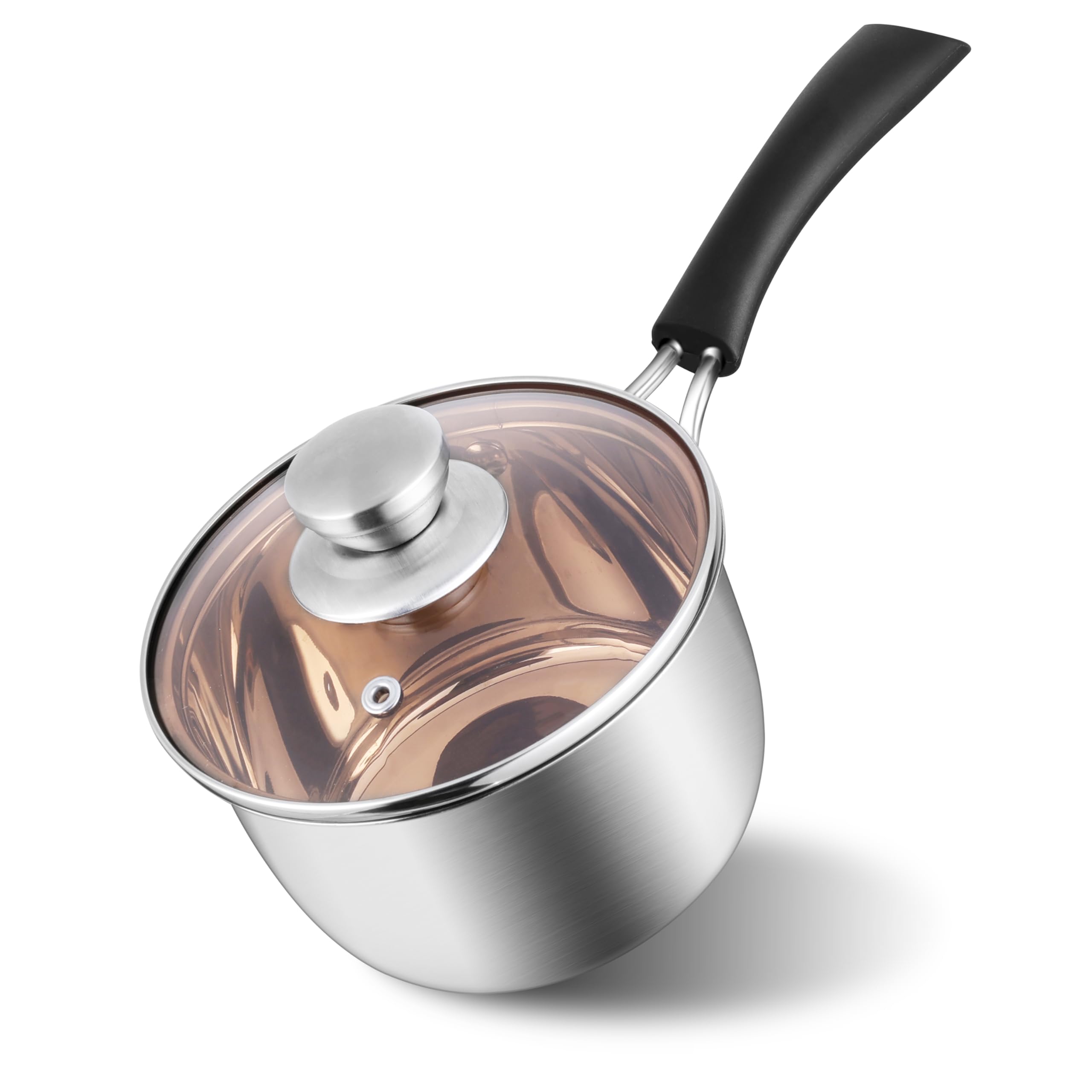 HaSteeL 1 QT Saucepan with Lid, 18/10 Stainless Steel Sauce Pan Milk ...