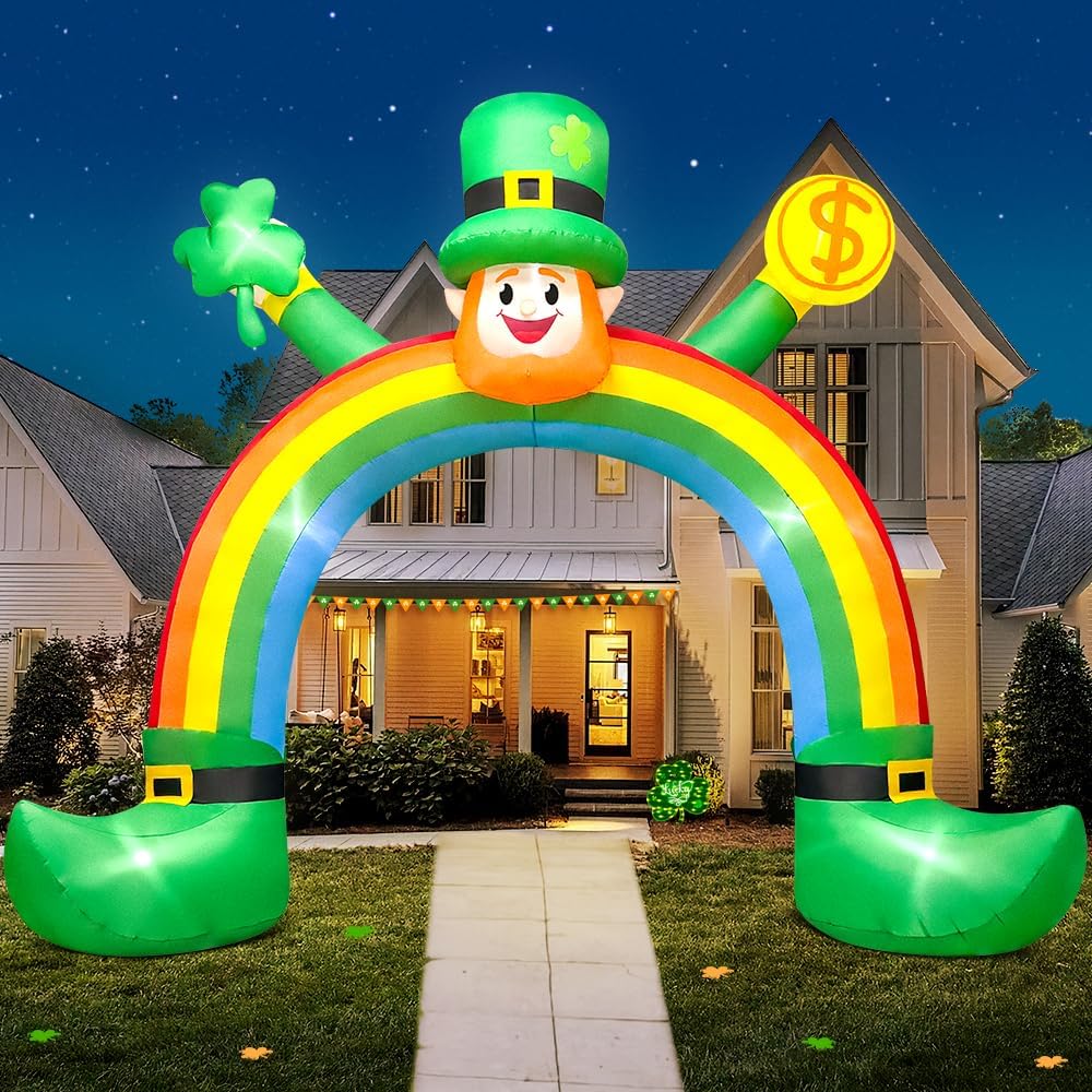 Amazon.com: JUROSAICA 11FT Long St Patricks Day Inflatables Outdoor ...