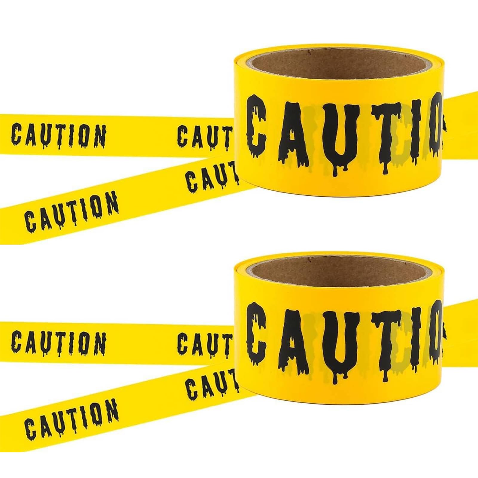 CocCCoon 2 Rolls Halloween Caution Tape 4.8cm*25m Yellow Warning Tape ...