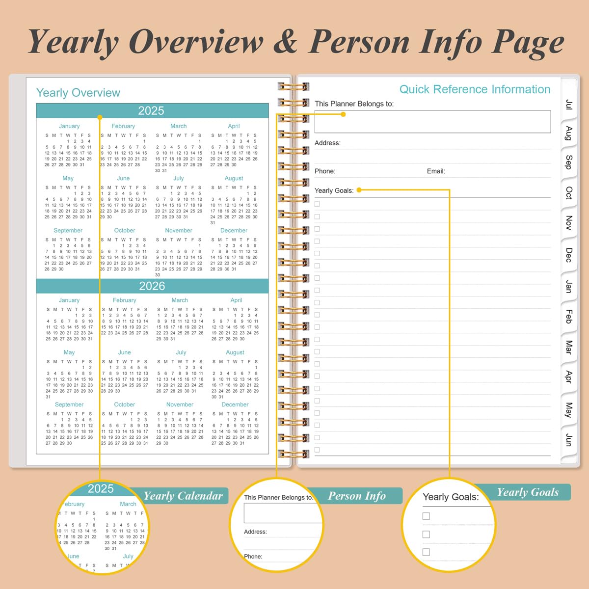Snapklik.com : 2025-2026 Daily & Monthly Planner - One Page Per Day ...