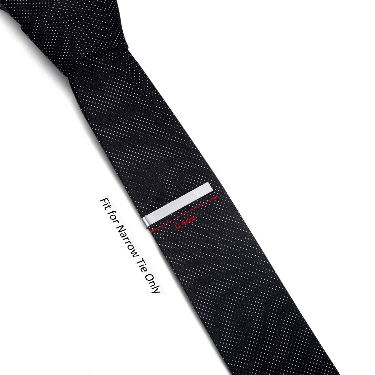 Snapklik.com : Mens Initial Alphabet Letter Tie Clip Bar Skinny Narrow ...