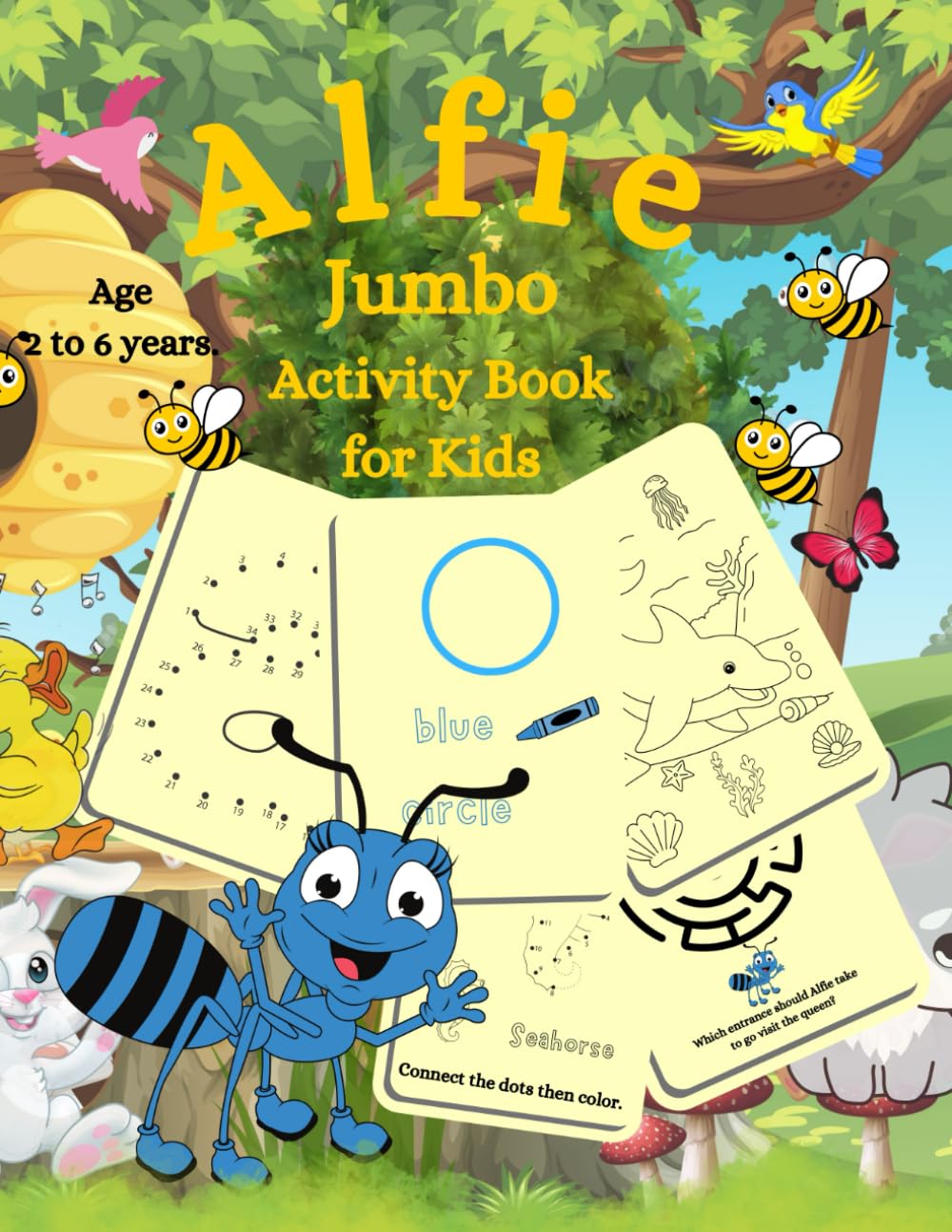 Alfie Jumbo Activity Book for Kids: Connect the dots, mazes, color ...