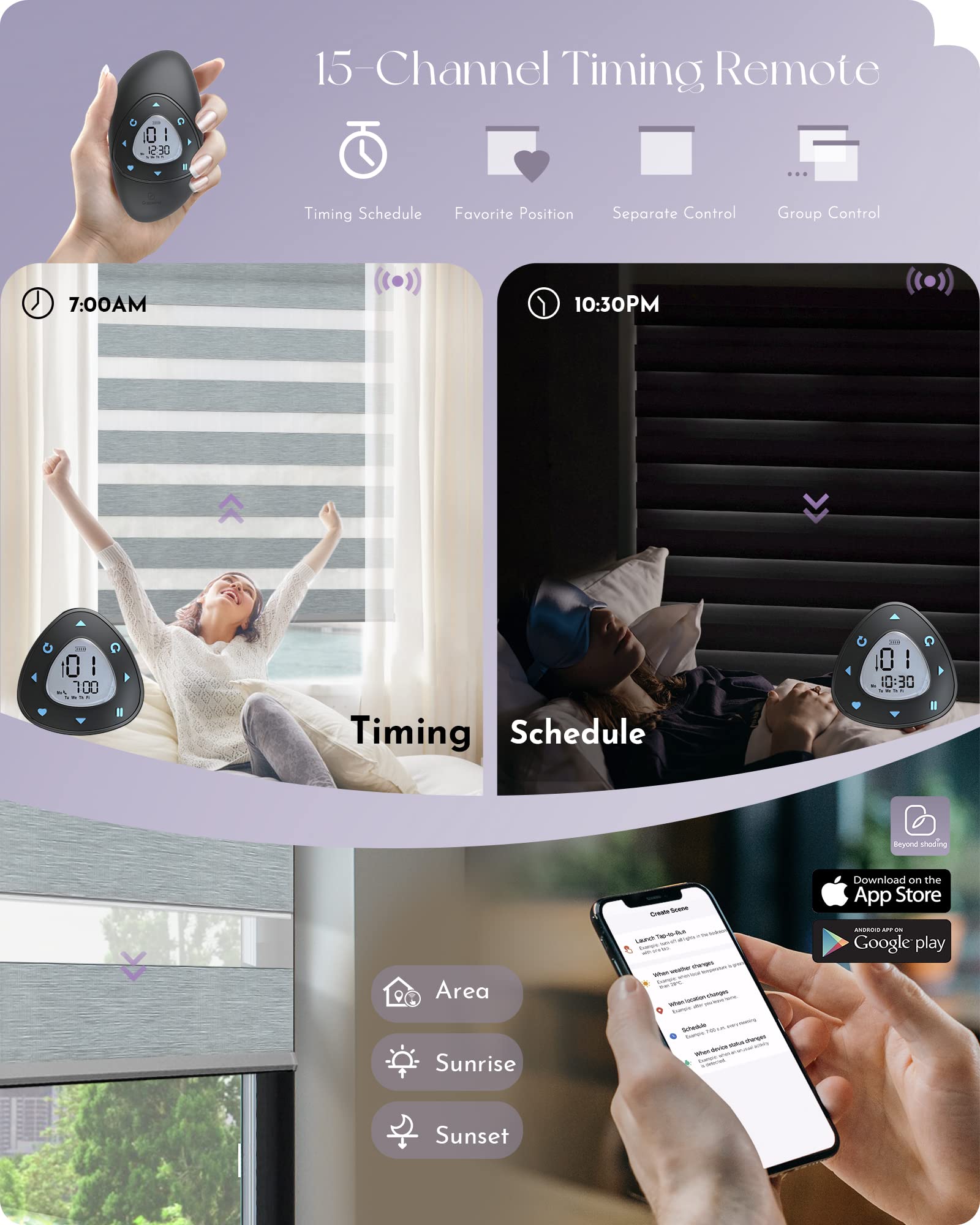 Graywind Motorized Zebra Blinds Compatible with Alexa Google WiFi Hardwired Smart Horizontal ...