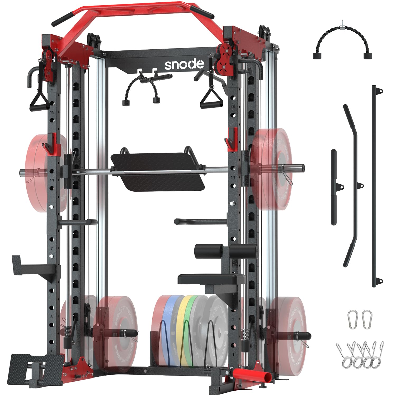 Buy Snode ALL10 Smith Machine for Home Gym, Power Rack with Cable ...
