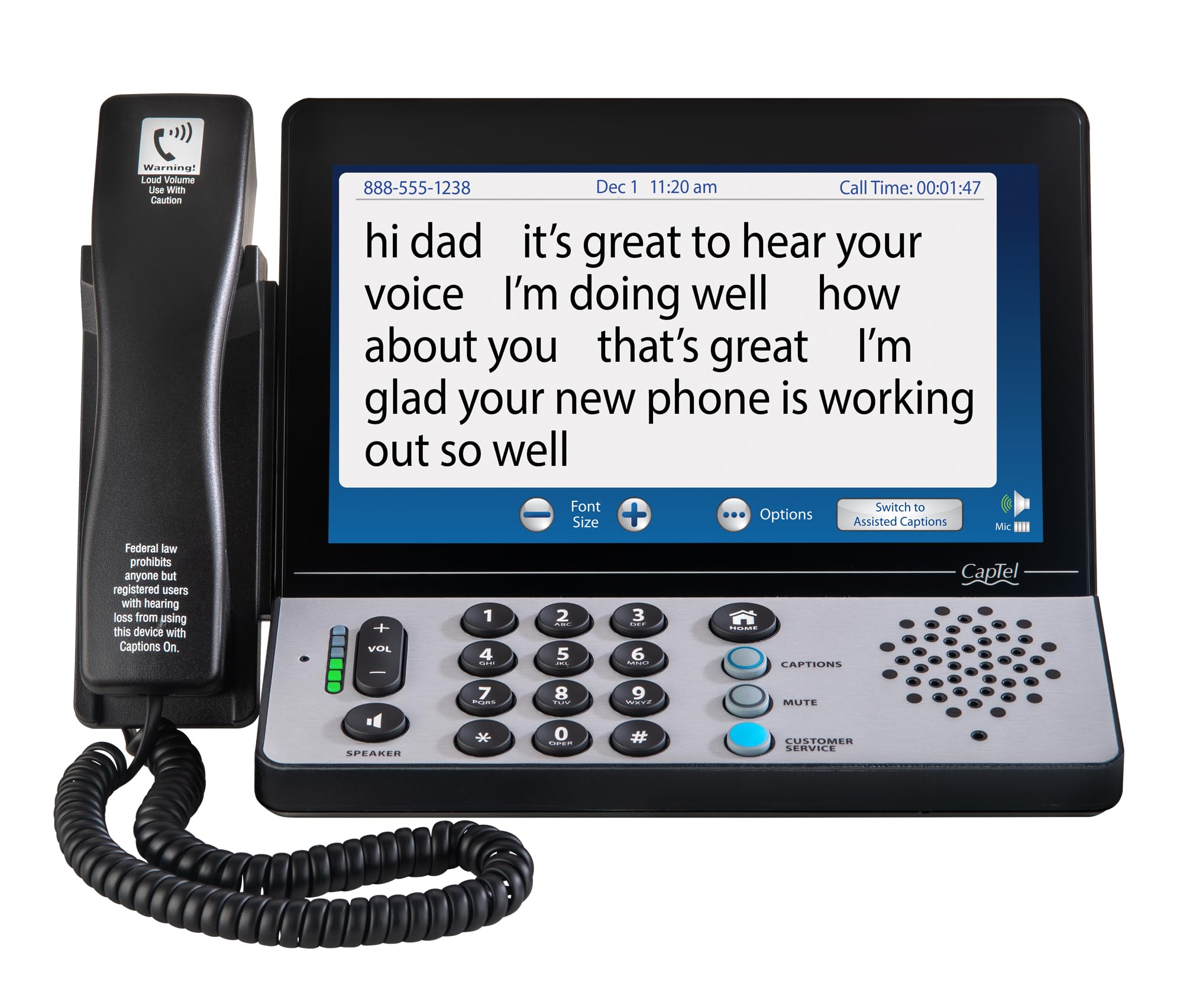 Amazon.com : Hamilton CapTel 2400iSPNBT Captioned Telephone Large Touch ...