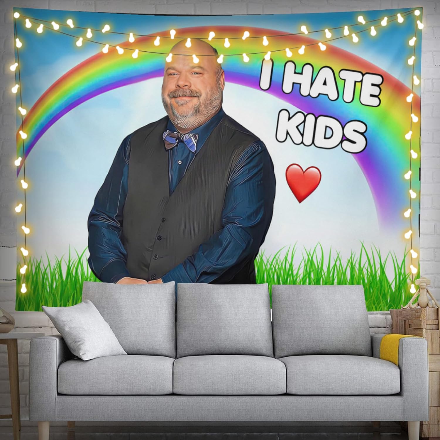 Amazon.com: I Hate Kids Tapestry Funny Tapestries Wall Hanging Meme ...