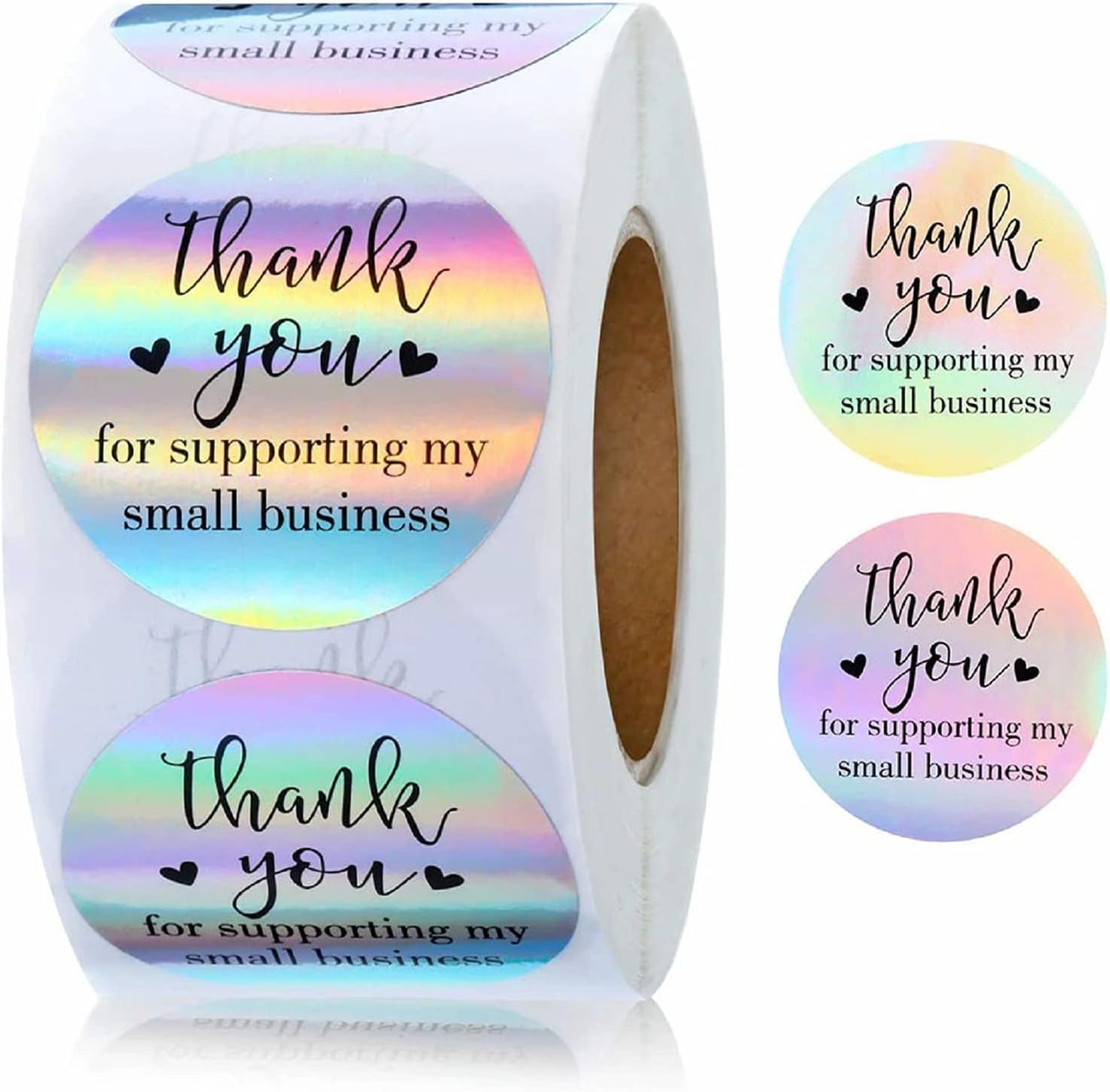 Amazon.com: Thank You for Your Order Stickers, Cute Pink Floral Rainbow ...