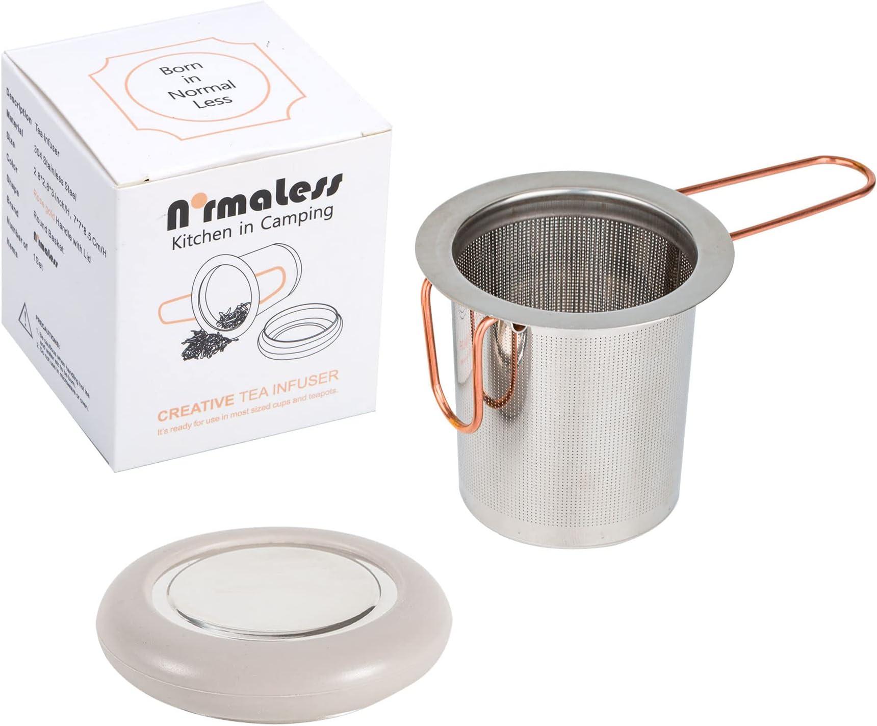 Amazon.com: NORMALESS Extra Fine Stainless Steel One Cup Tea Infuser ...