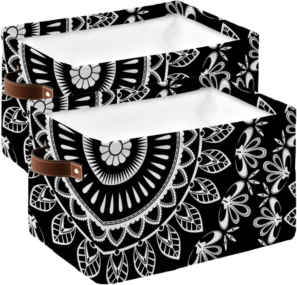 Amazon.com - Storage Bins Bohemian Mandala Flower Pattern Black White ...
