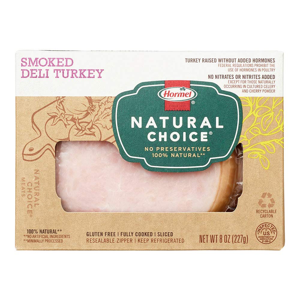 Amazon.com: HORMEL NATURAL CHOICE Sliced Smoked Deli Turkey, 8 Oz ...