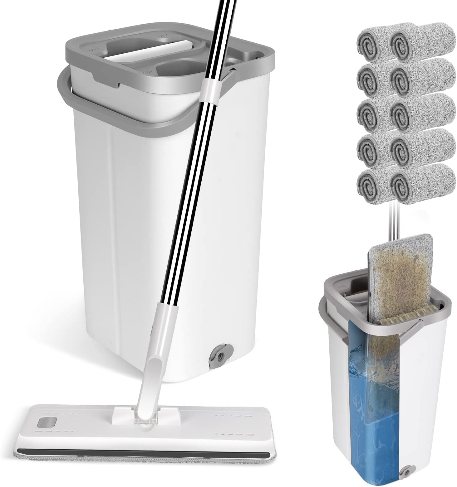 Kit Balai Serpillère et Seau, Grande Serpillière Plate avec Tampons en ...