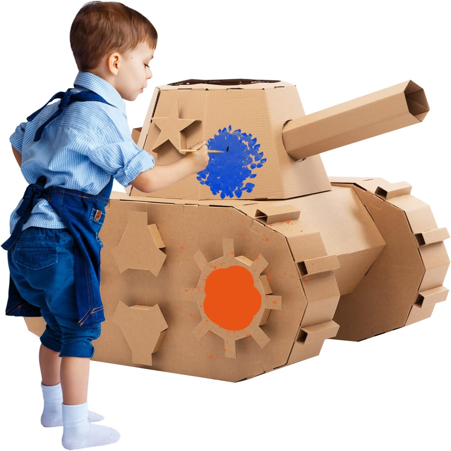 Amazon.com: iBonny DIY Toys Cardboard Tank Army Tank Playhouse Indoor ...