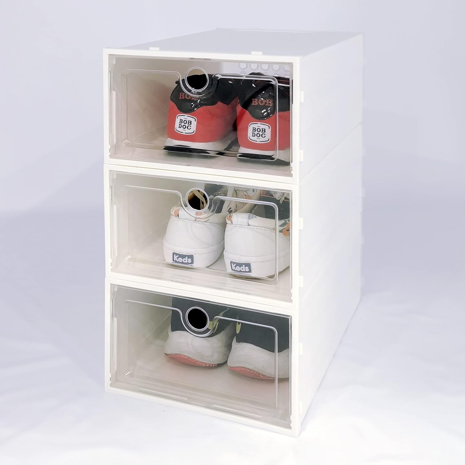 ABBAware 12pcs Shoe Box, Storage Boxes, Clear Plastic Stackable Shoe ...