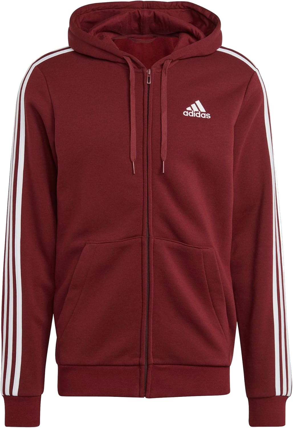 adidas Felpa con cappuccio a 3 strisce (M, bordeaux) : Amazon.it: Moda