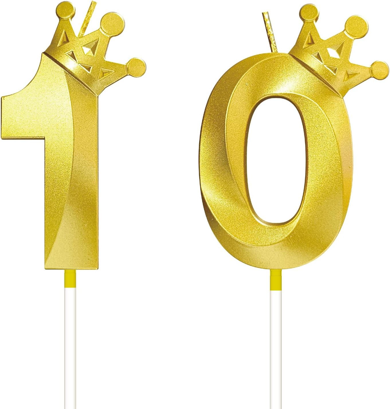 Amazon.com: Number 10 Birthday Candle 3D Crown Designed 10th Cake ...