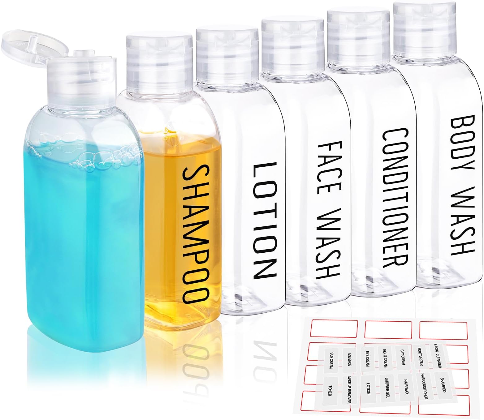 Amazon.com: Travel Bottles for Toiletries 6 PCS 3.4oz/100ml Travel Size ...