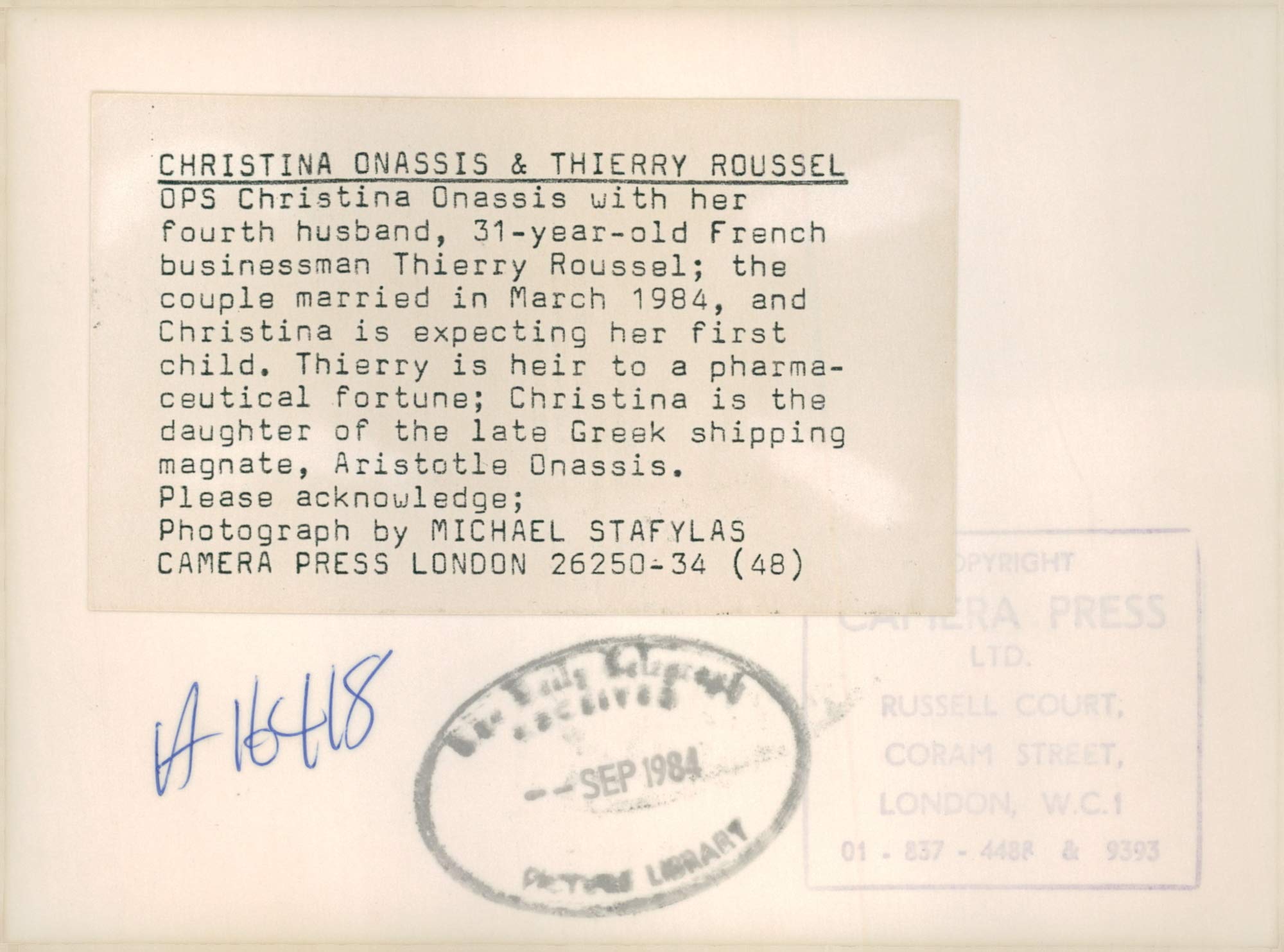 Christina Onassis Thierry Roussel