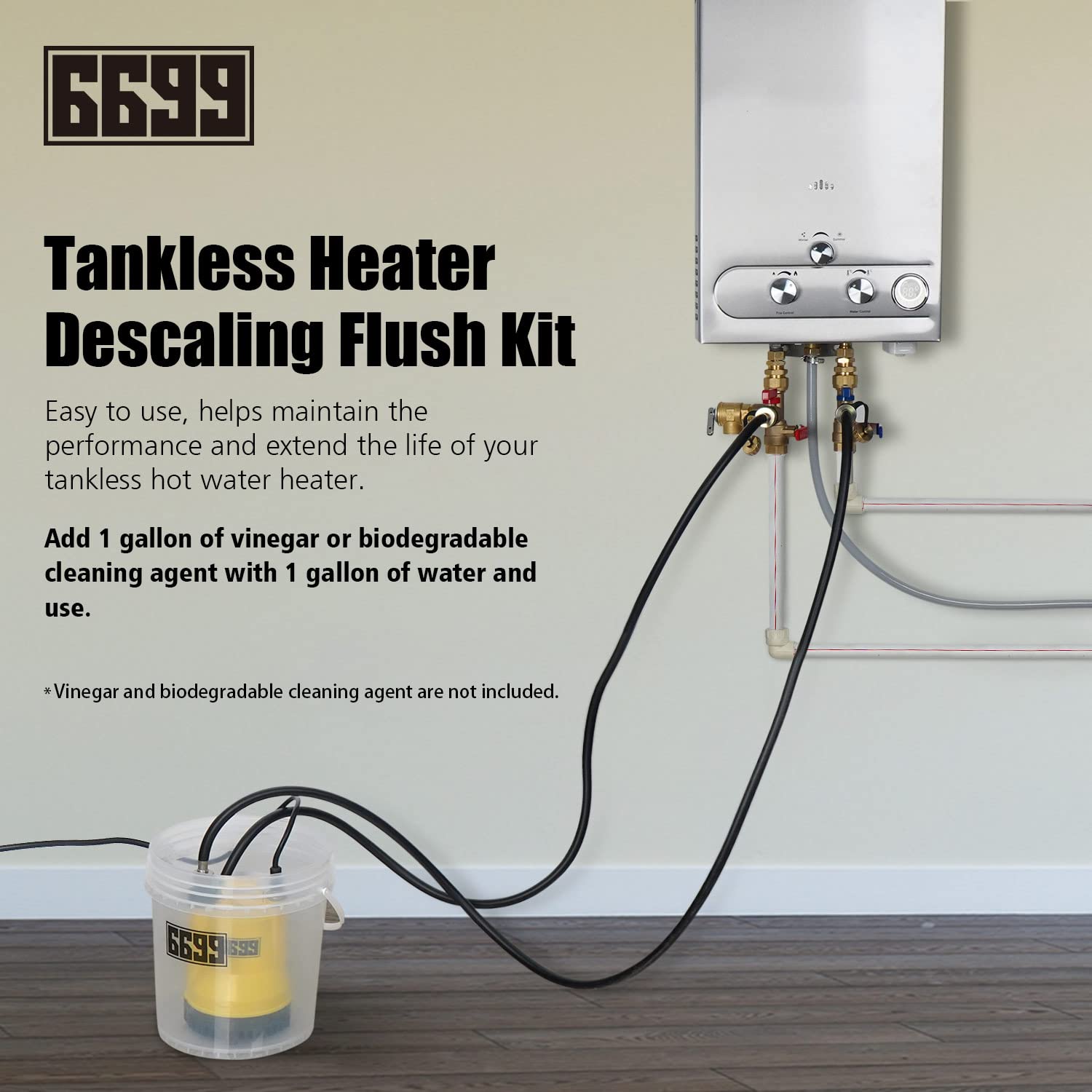 Snapklik.com : 6699 Tankless Water Heater Descaling Flush Kit Includes ...