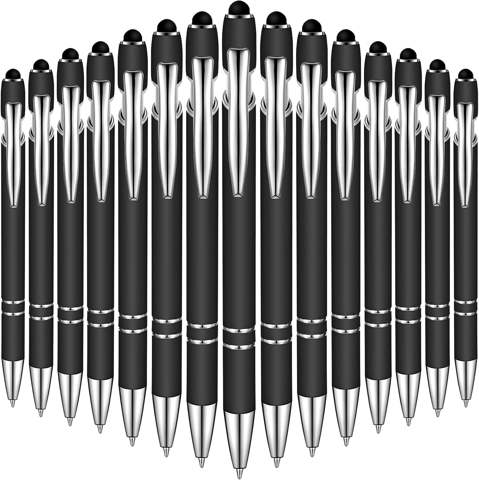 Amazon.com : Yeaqee 100 Pieces Ballpoint Pen with Stylus Tip Click ...