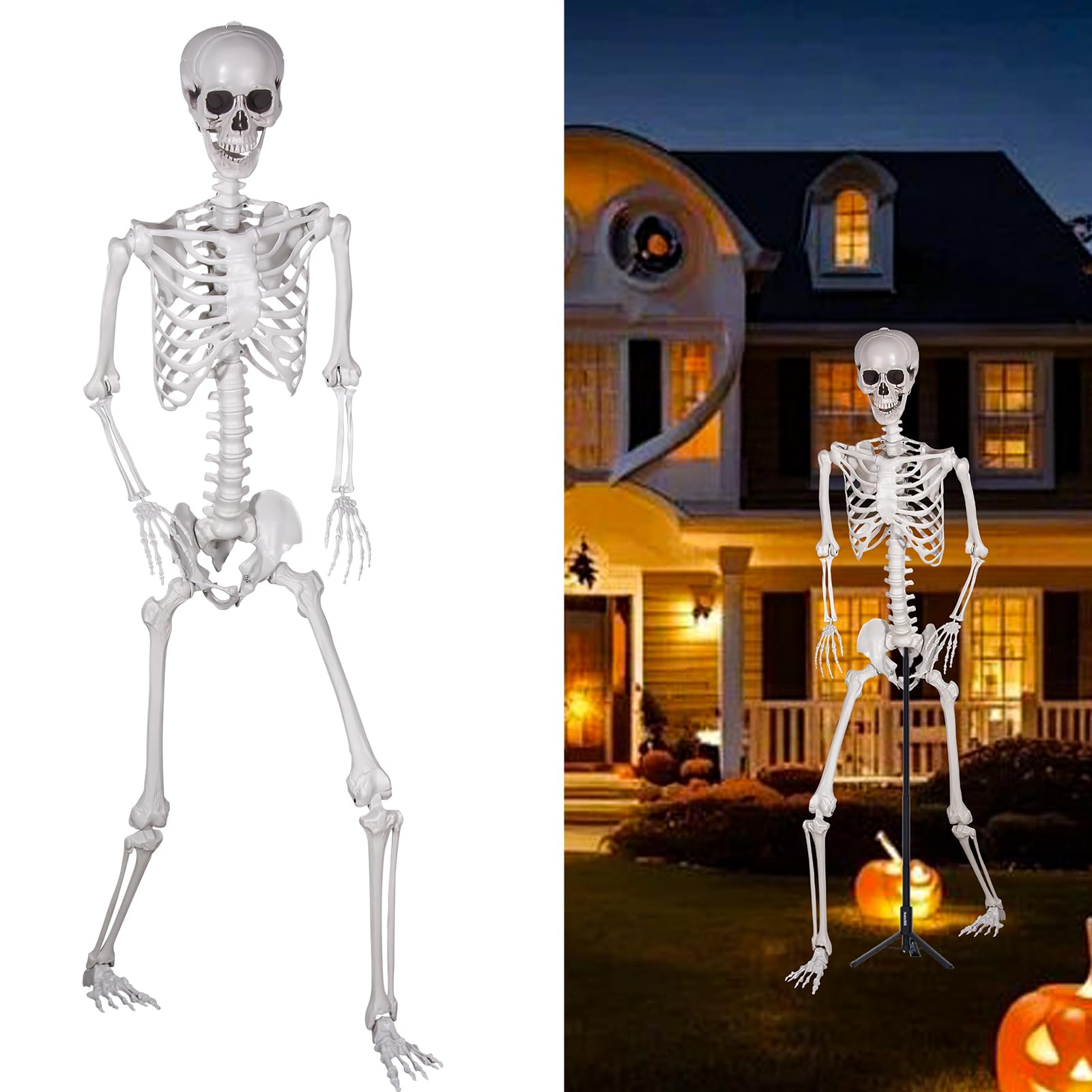Amazon.com: 7.9ft Halloween Full Size Skeleton, Realistic Giant Human ...