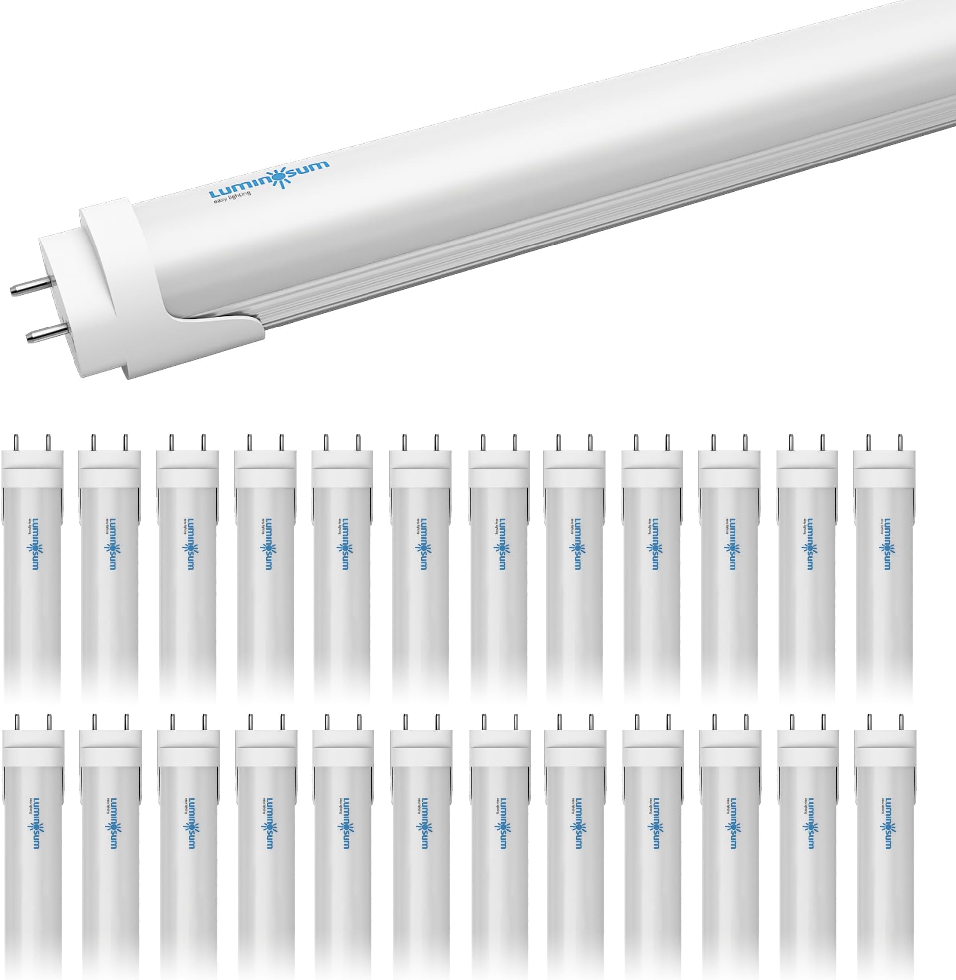 LUMINOSUM T8 T12 LED Tube Light 4ft 20W, 40W Equivalent, Dual-Ended ...