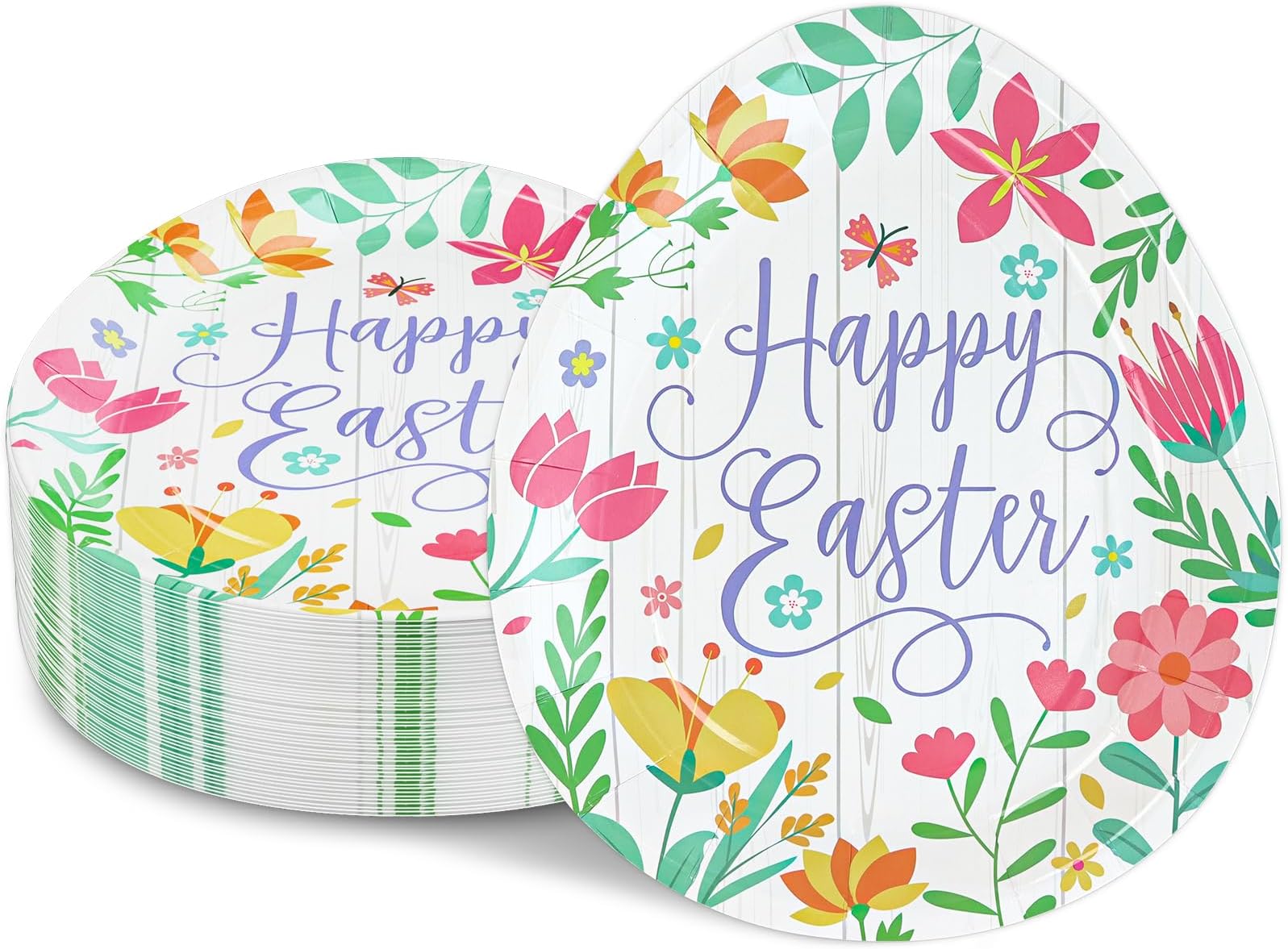 Amazon.com: 9 inch Easter Party Supplies Bunny Paper Plates-24 Pcs ...