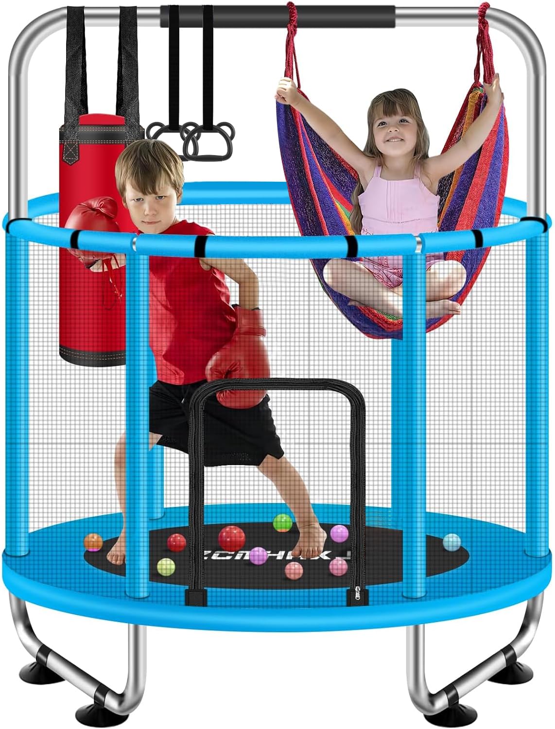 Amazon.com : ZCMHAXJ Trampoline for Kids, 55" Toddler Trampoline Indoor ...