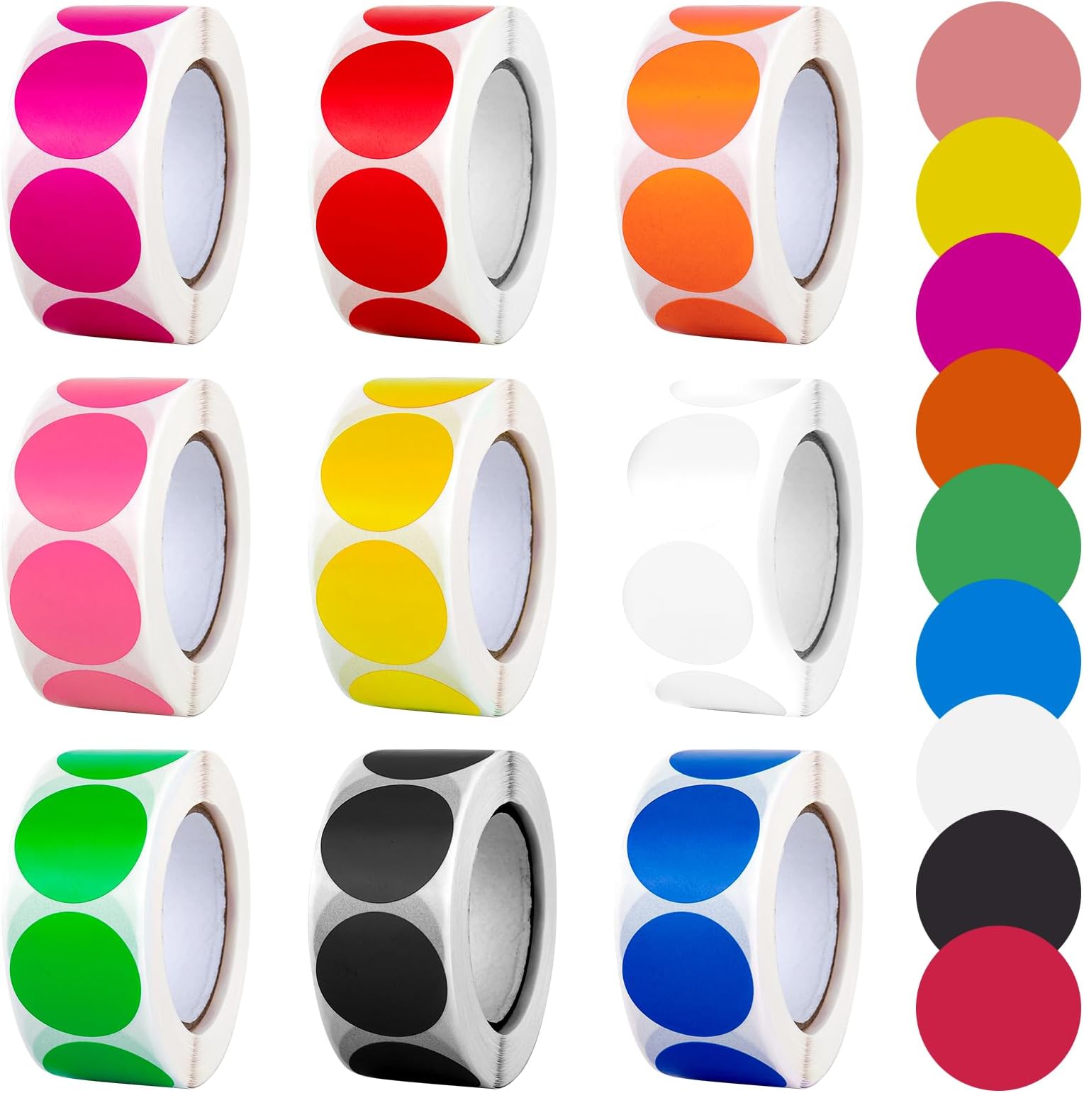 Klebepunkte Bunt 4500 Stück, 25mm Punkt Aufkleber Markierungspunkte ...