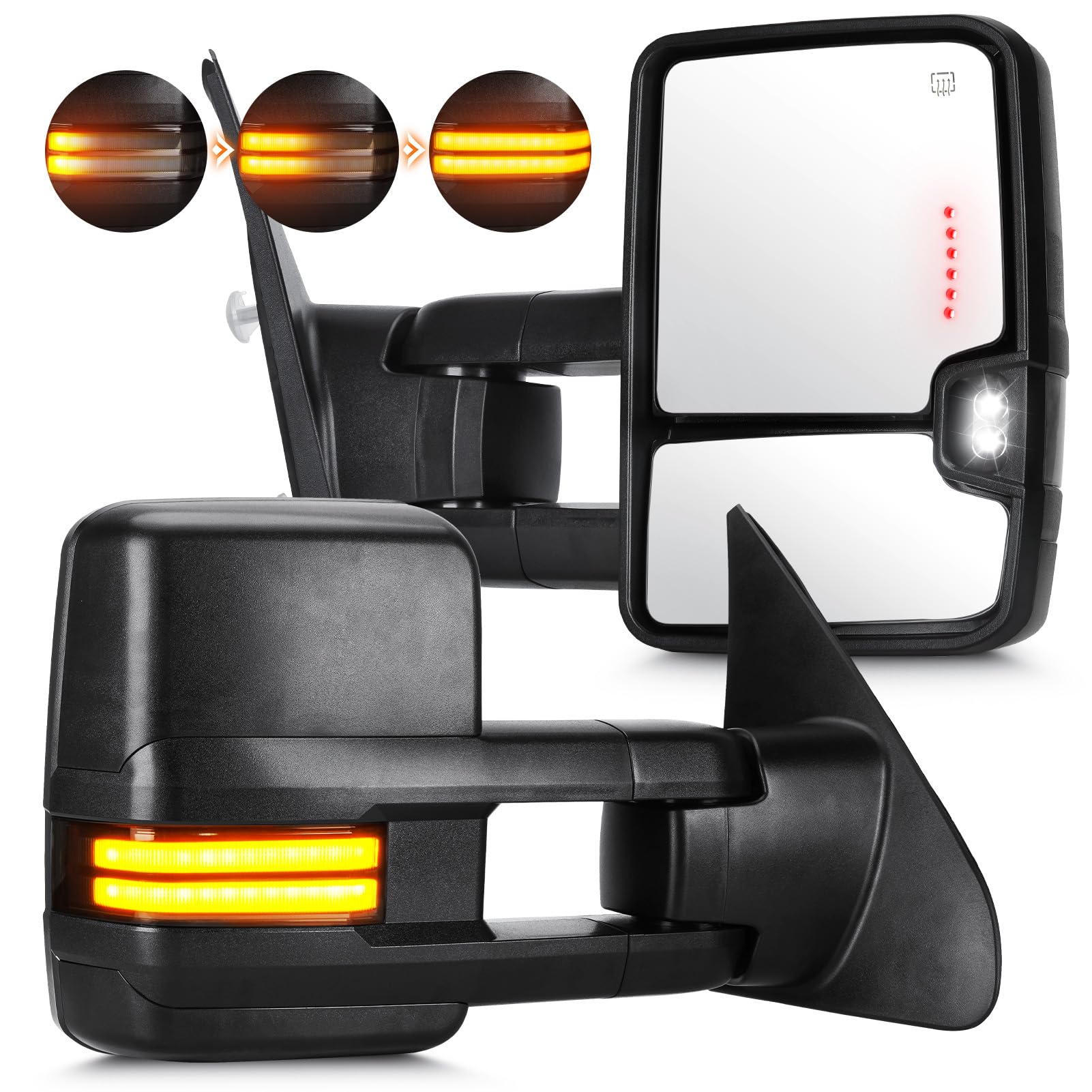 Towing Mirrors Youxmoto For 2007-2013 Chevy/GMC Trucks & SUVs - Manual ...