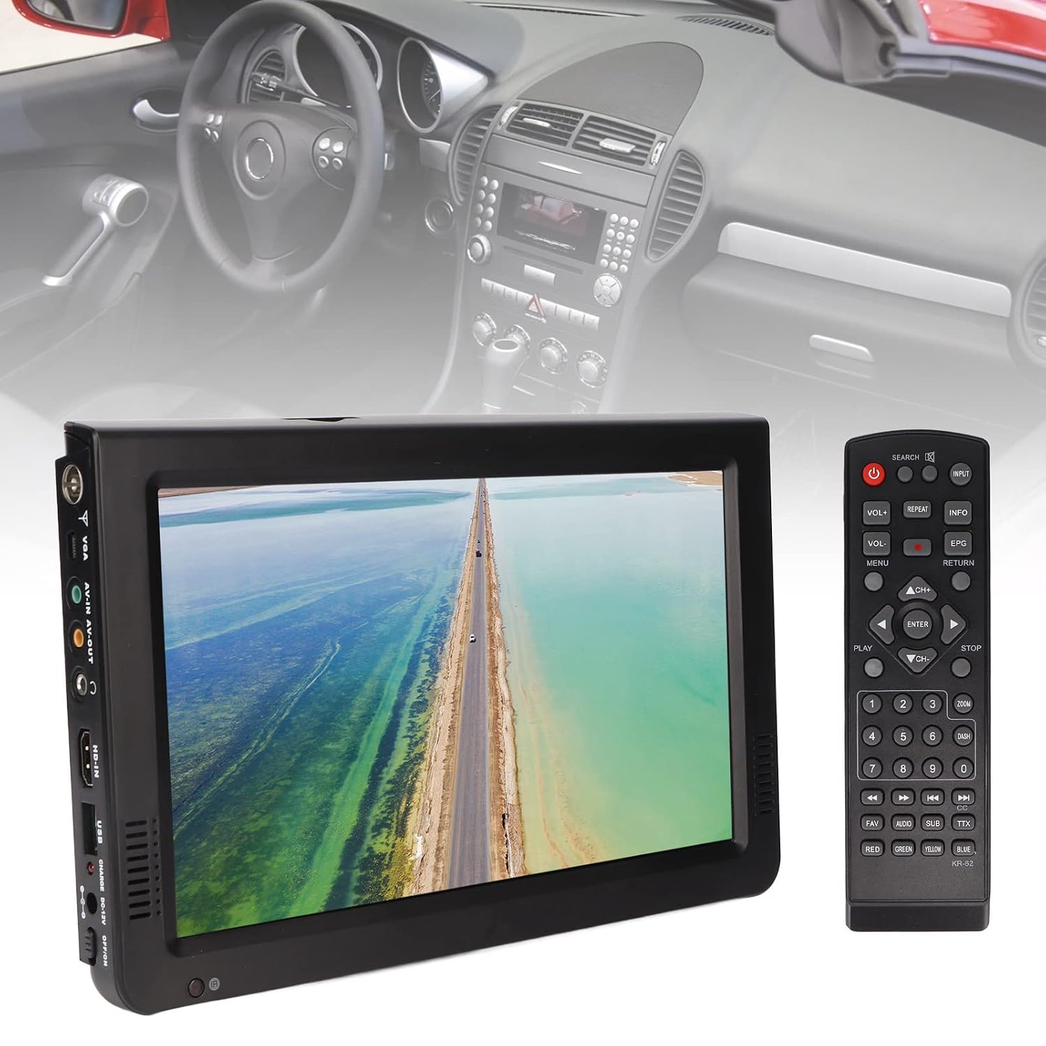 10 Inch Digital TV, 1080P LED Television with 1800mAh Lithium Battery ...