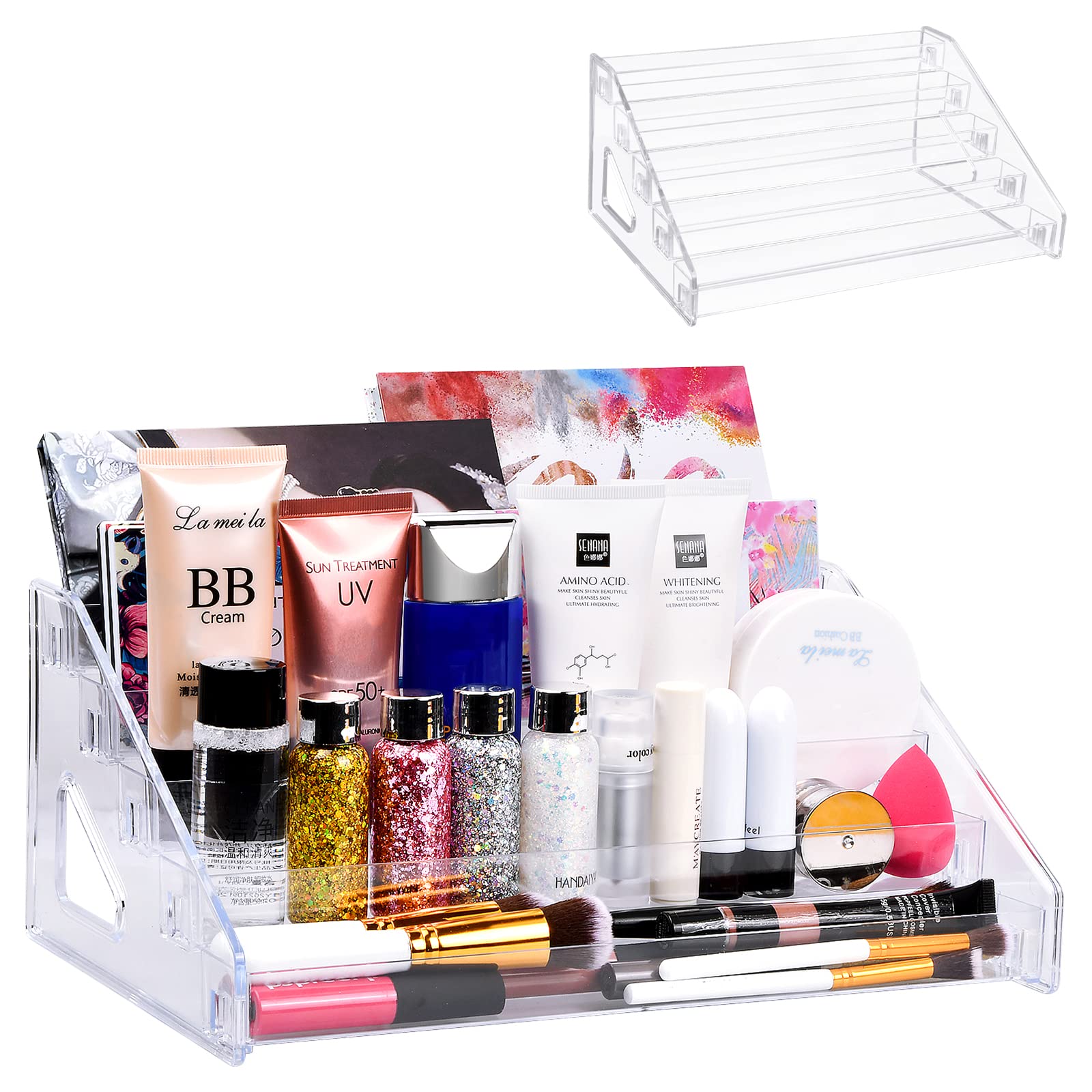 Dewocke 5 Layer Large Capacity Cosmetics Organiser, Acrylic Display ...
